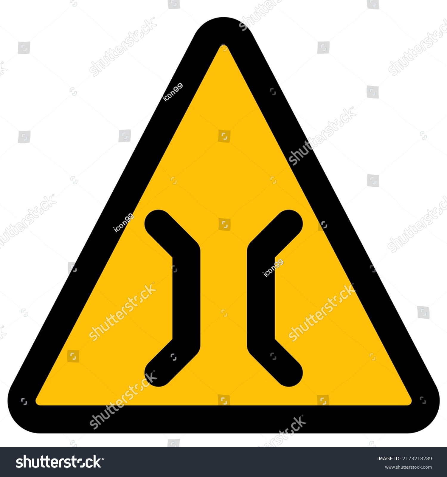 Triangular Shape Signboard Narrow Bridge Lane Stock Vector (Royalty ...
