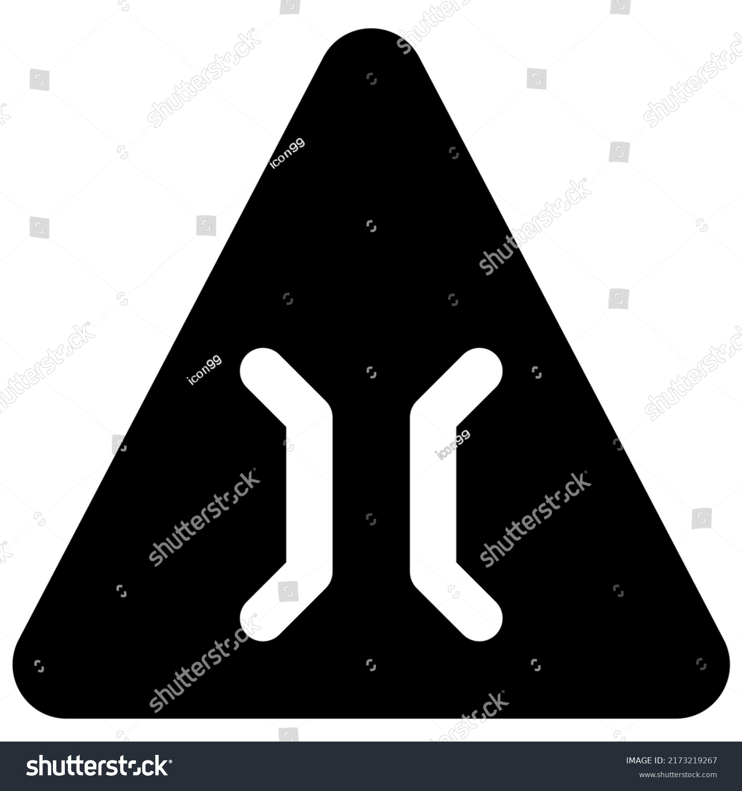 Triangular Shape Signboard Narrow Bridge Lane Stock Vector (Royalty ...