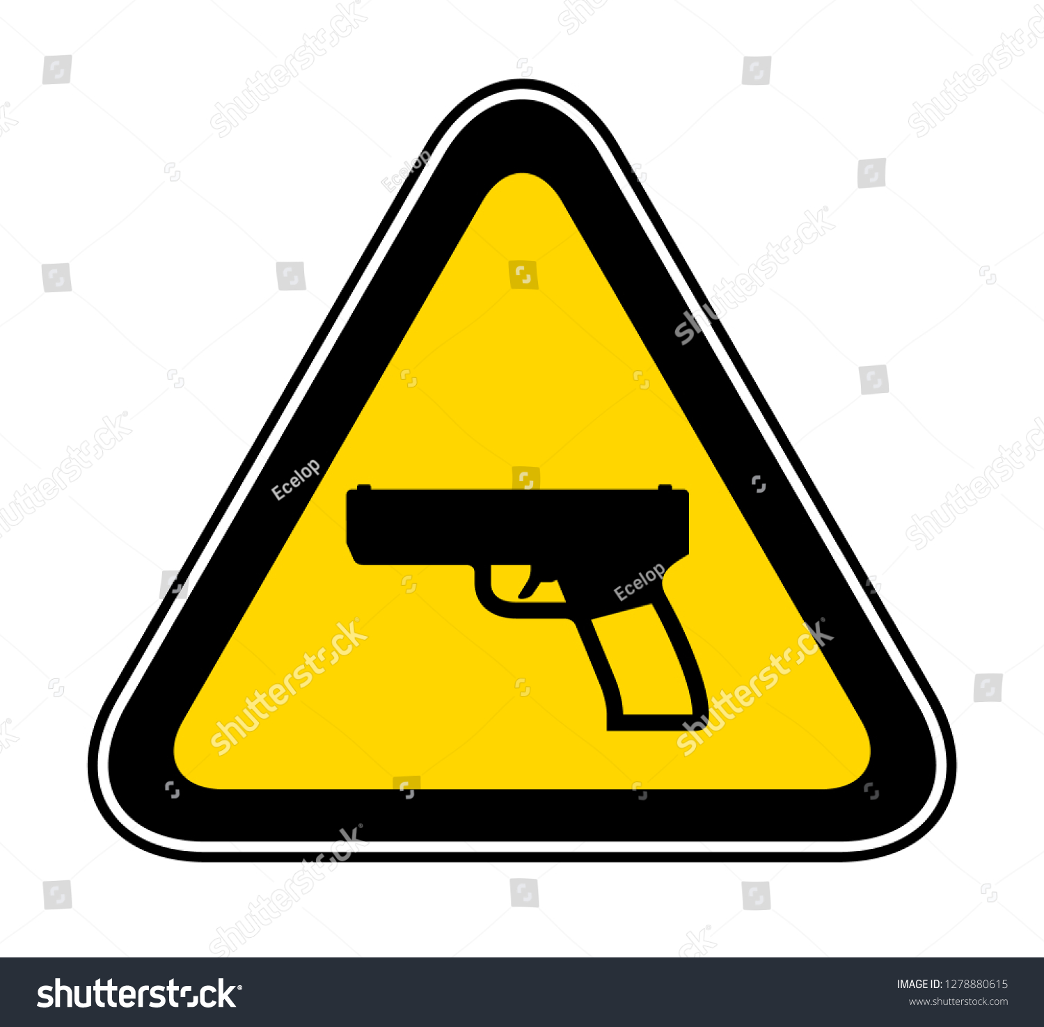 Triangular Yellow Warning Hazard Symbol Vector Stock Vector (Royalty ...