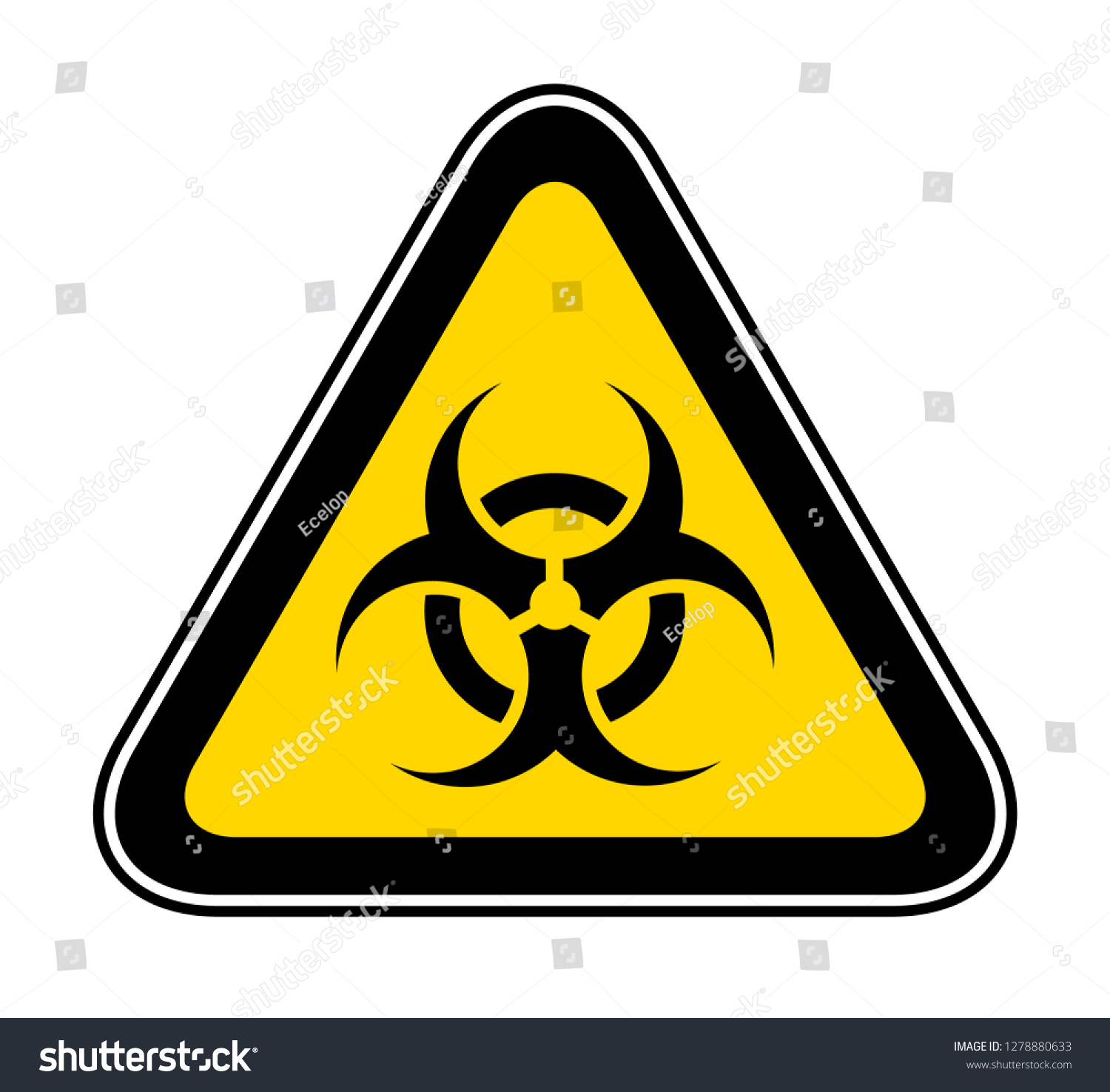 Triangular Yellow Warning Hazard Symbol Vector Stock Vector (Royalty ...