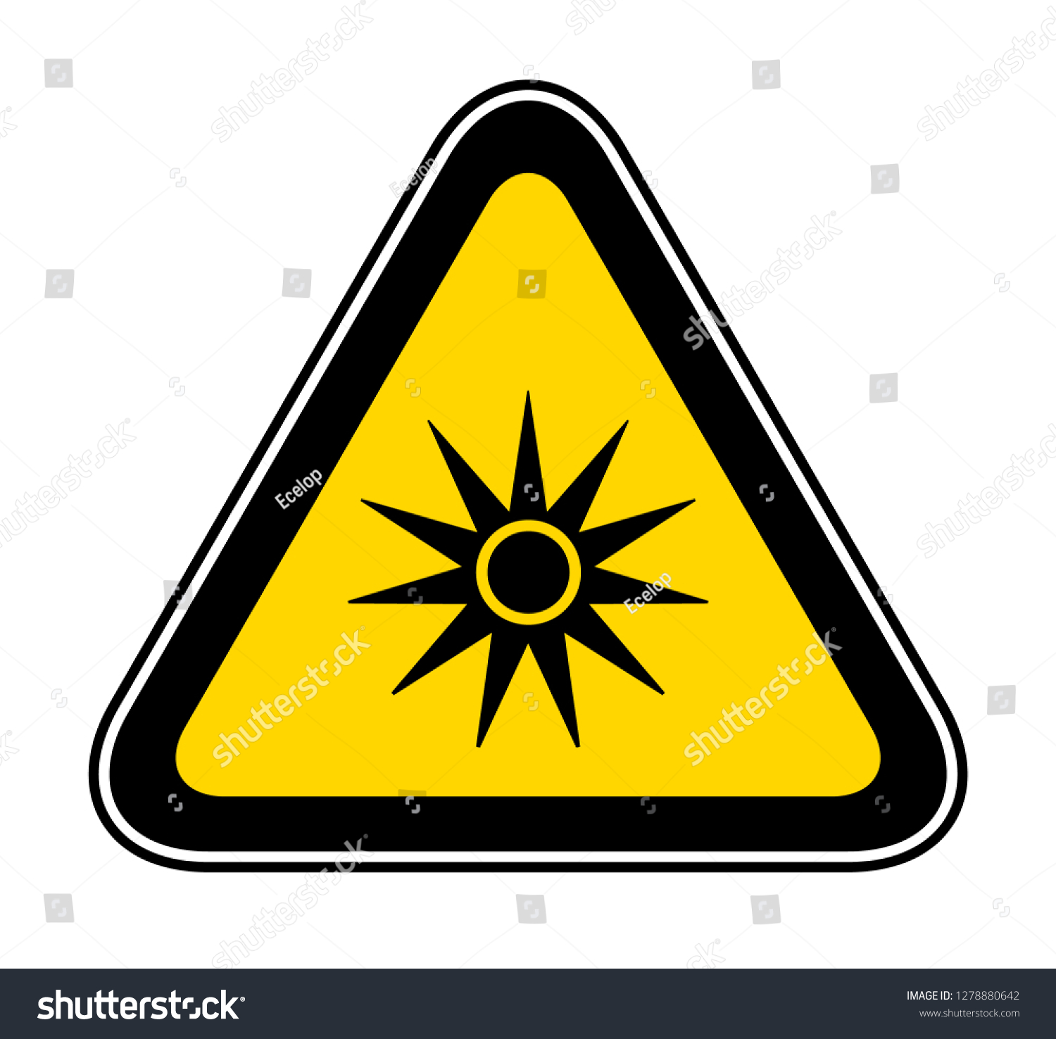 Triangular Yellow Warning Hazard Symbol Vector Stock Vector (Royalty ...