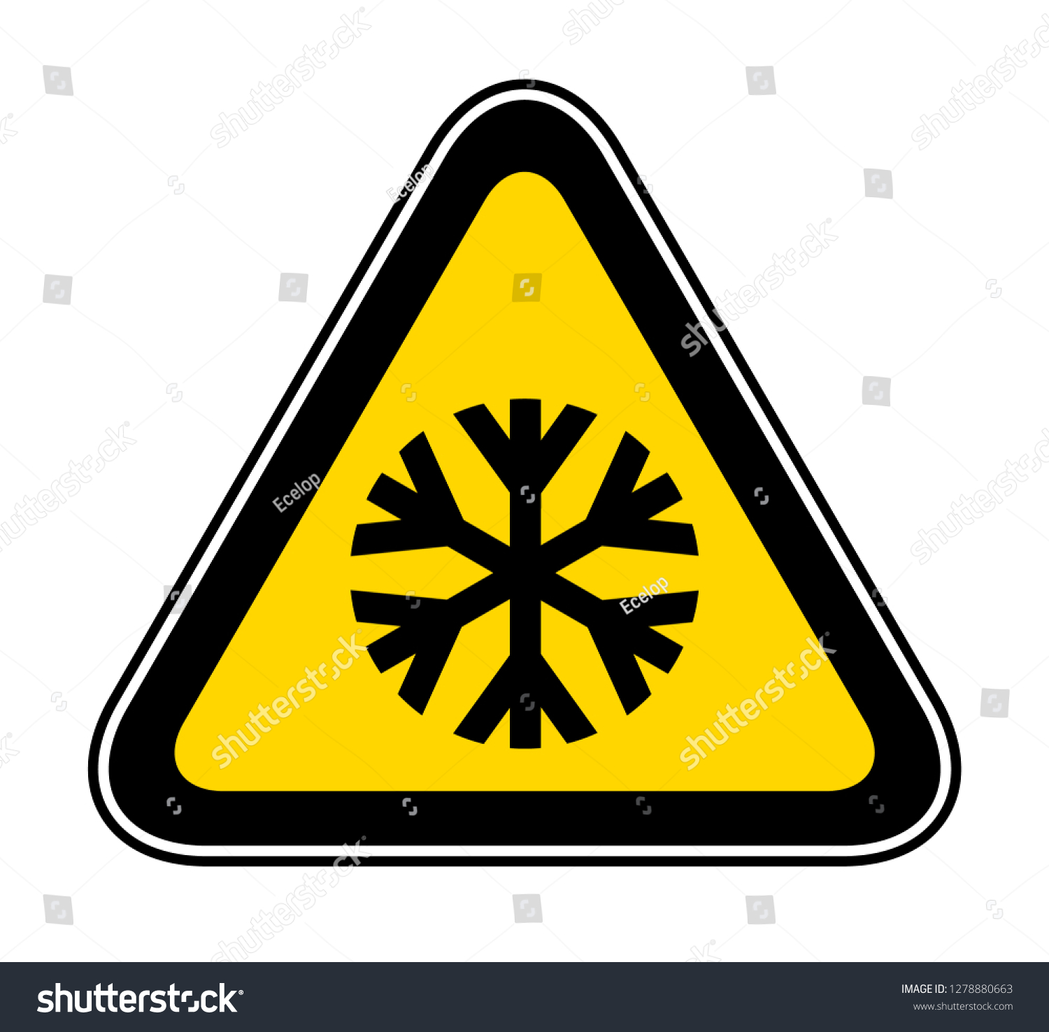 Triangular Yellow Warning Hazard Symbol Vector: เวกเตอร์สต็อก (ปลอดค่า ...