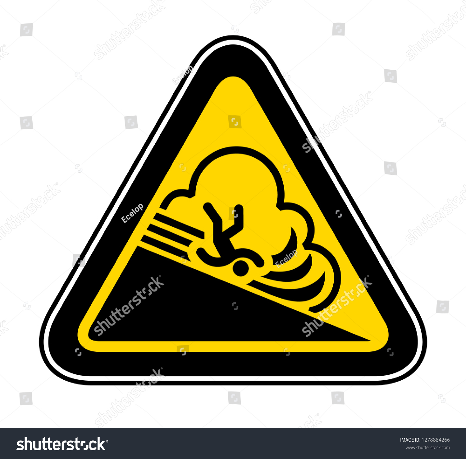 Triangular Yellow Warning Hazard Symbol Vector Stock Vector (Royalty ...