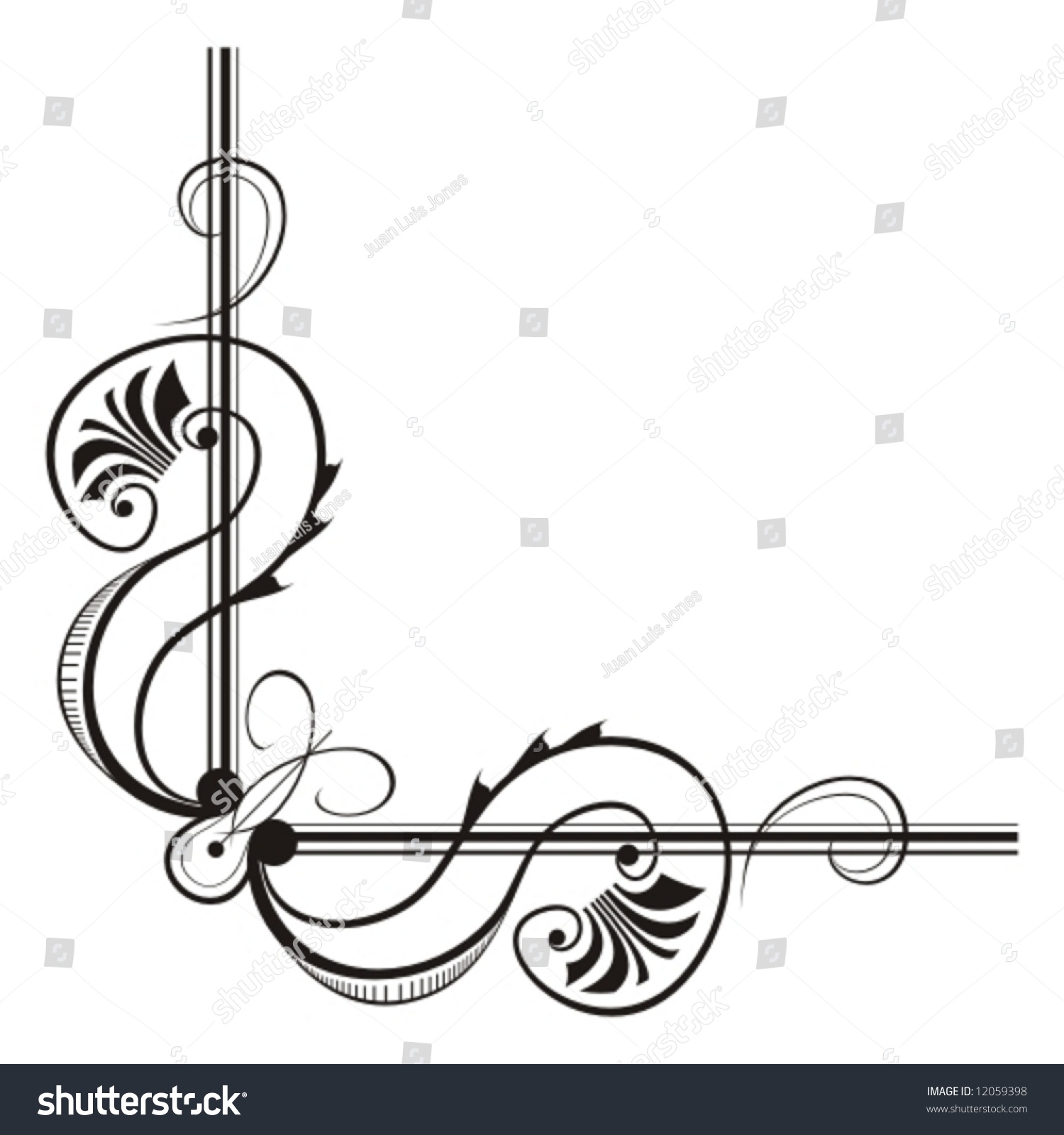 Tribal Arabesque Frame Corner Stock Vector (Royalty Free) 12059398