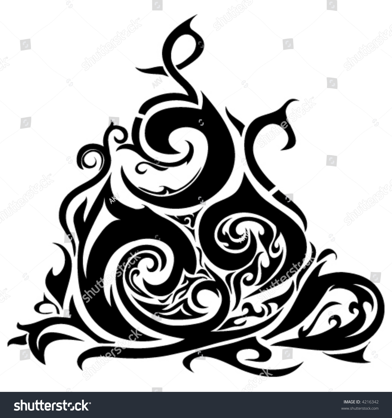 Tribal Art Fire Stock Vector (Royalty Free) 4216342