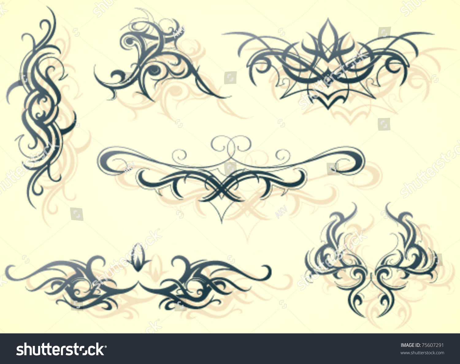 Tribal Art Set Stock Vector (Royalty Free) 75607291