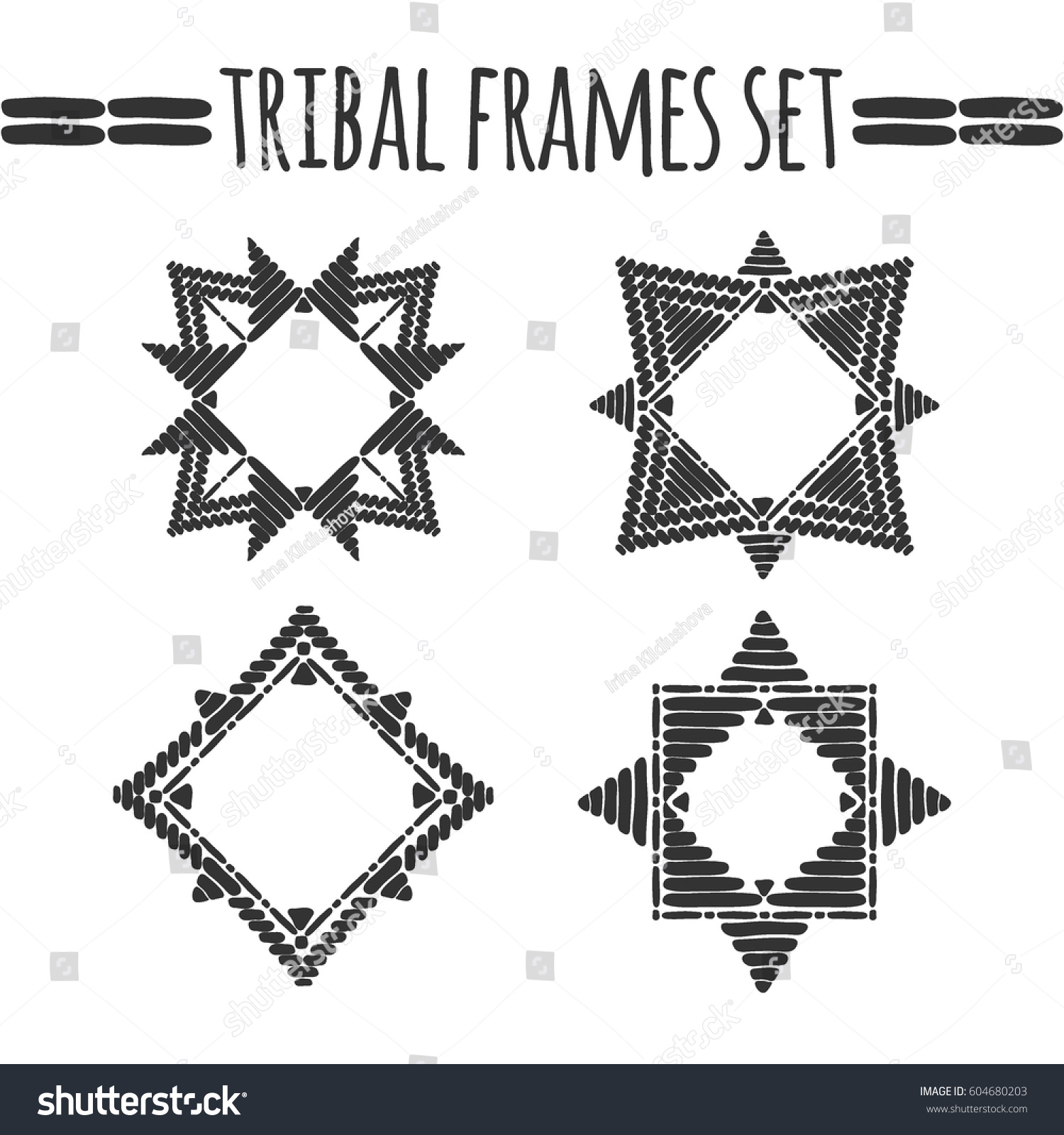 Tribal Border Frames Set Vector African: vector de stock (libre de ...
