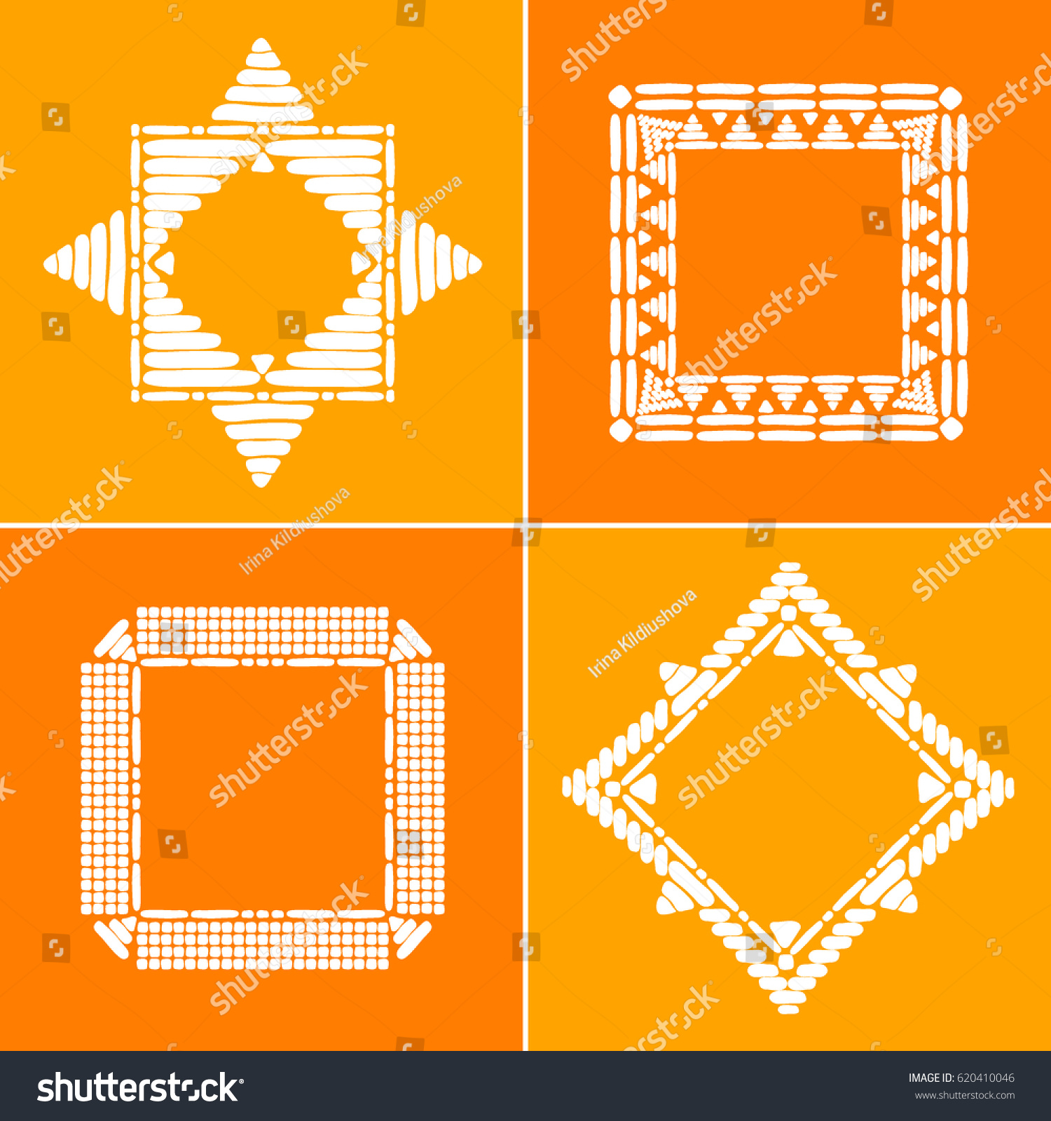 Tribal Border Frames Set Vector African: เวกเตอร์สต็อก (ปลอดค่า ...