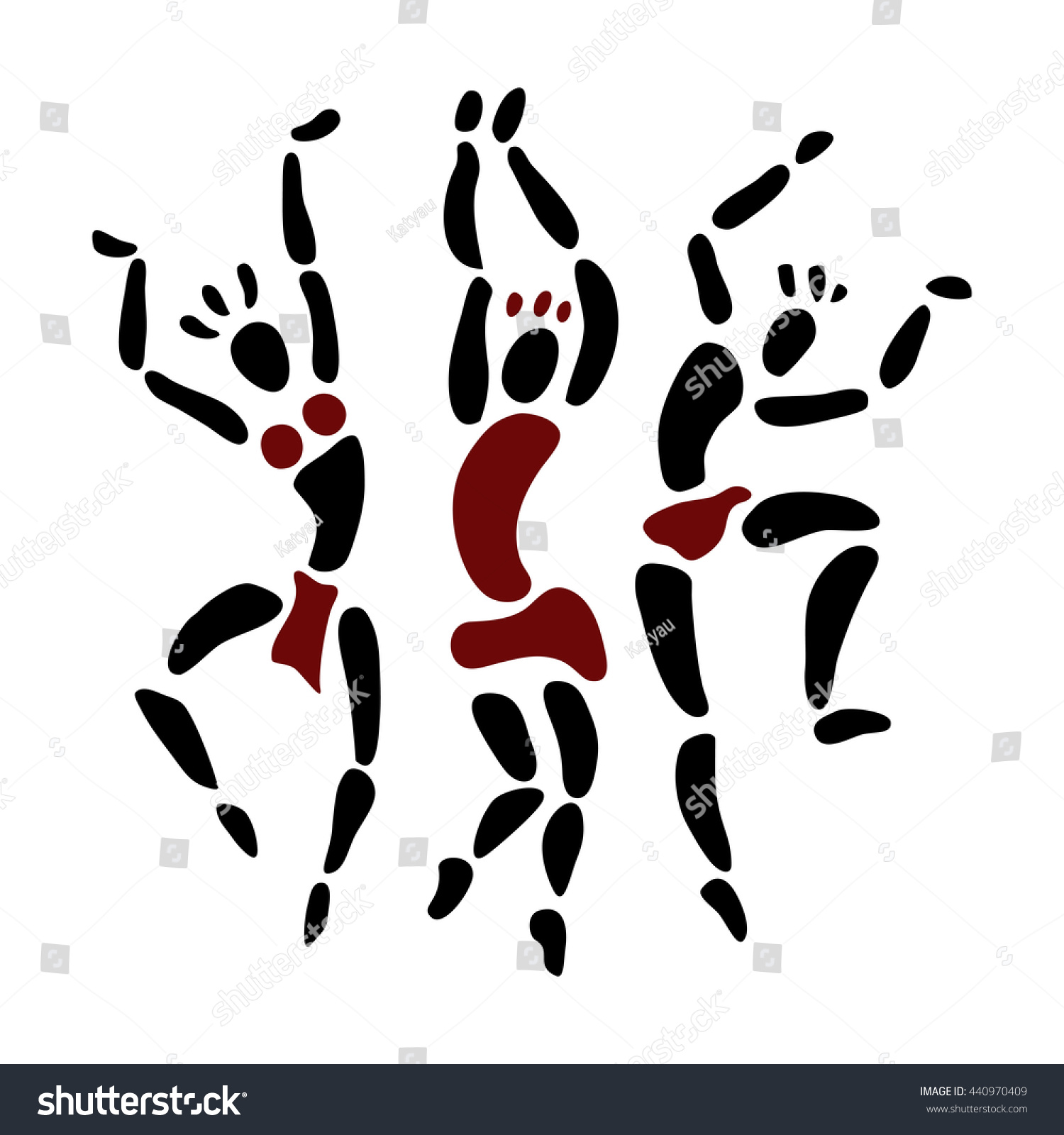 Tribal Dancing Silhouettes Oriental Dancer Vector Stock Vector ...