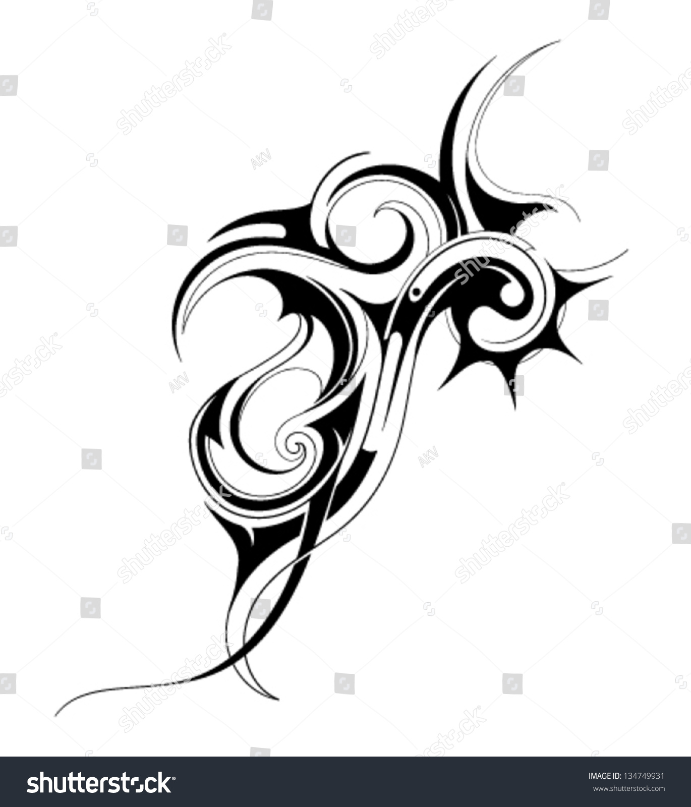 Tribal Design Template: vector de stock (libre de regalías) 134749931 ...