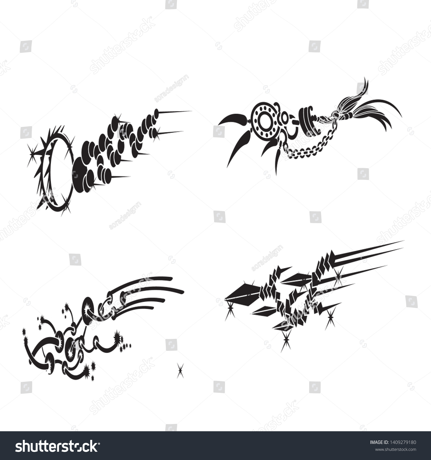 Tribal Design Vector Illustrations Stock Vector (Royalty Free) 1409279180