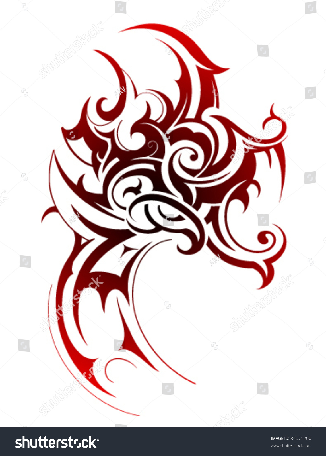 Tribal Dragon Head Stock Vector Illustration 84071200 : Shutterstock