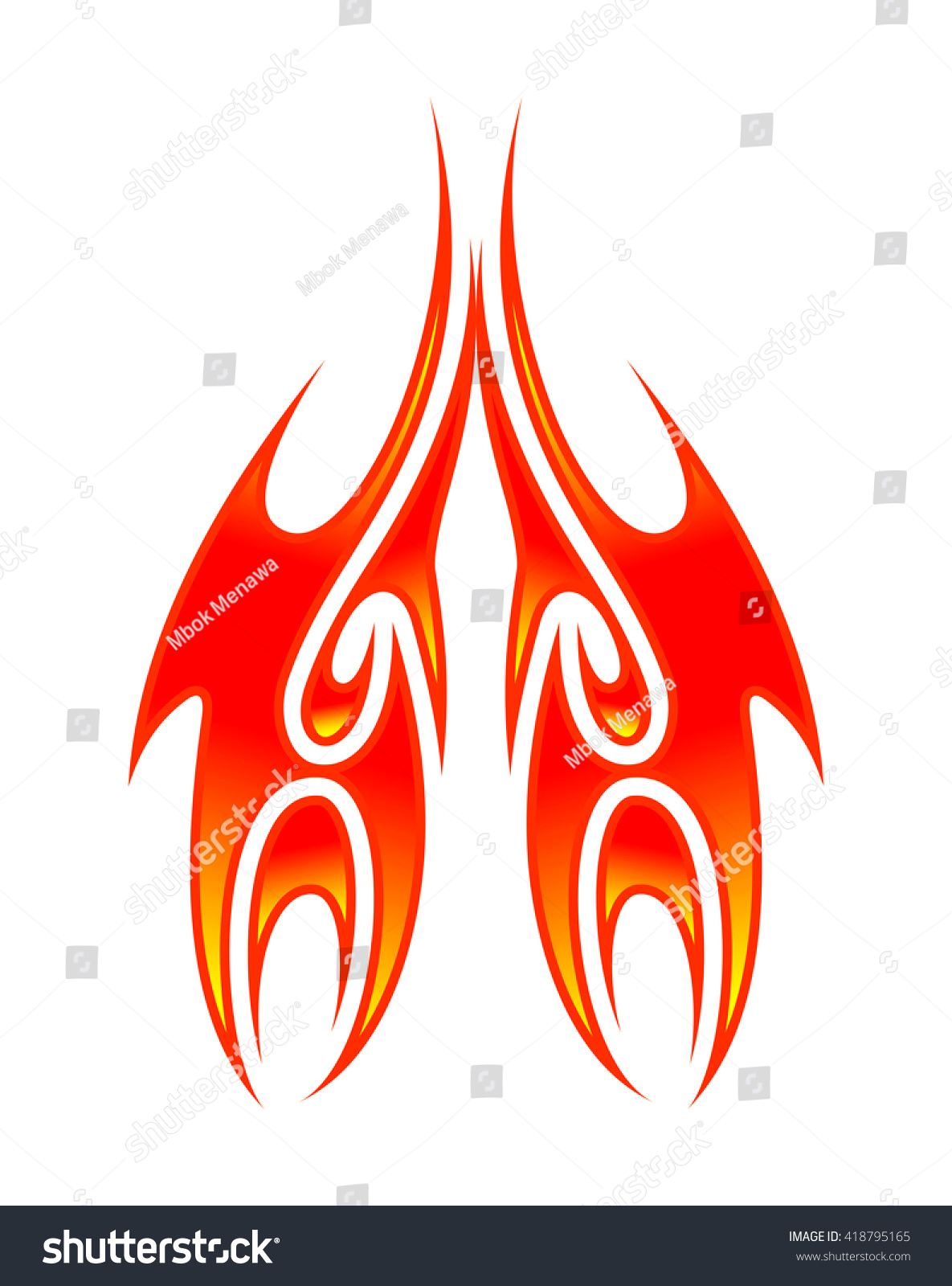 Tribal Flame Pattern: vector de stock (libre de regalías) 418795165 ...