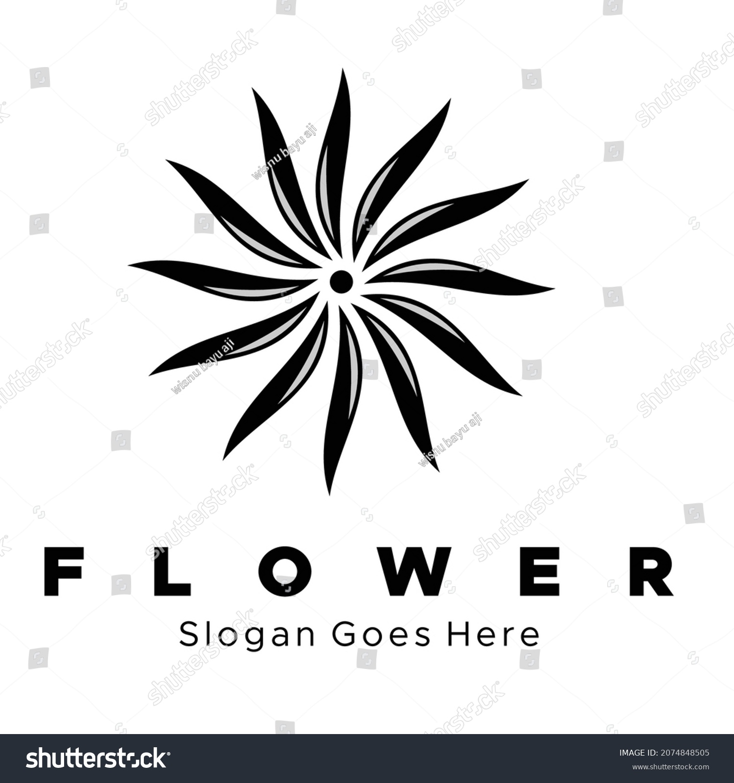 Tribal Flower Logo Vector Design Stock Vector (Royalty Free) 2074848505