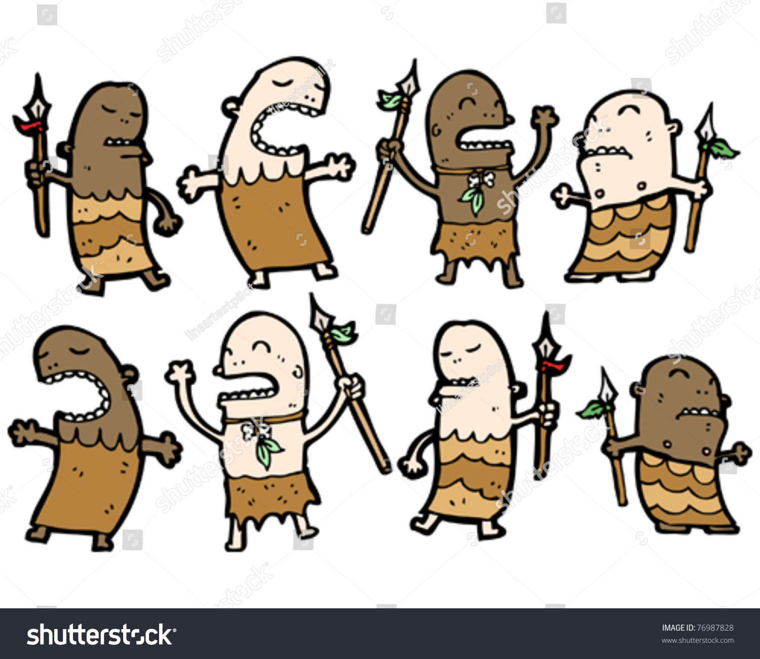 Tribal Guys Cartoon Collection Stock Vector (Royalty Free) 76987828 ...