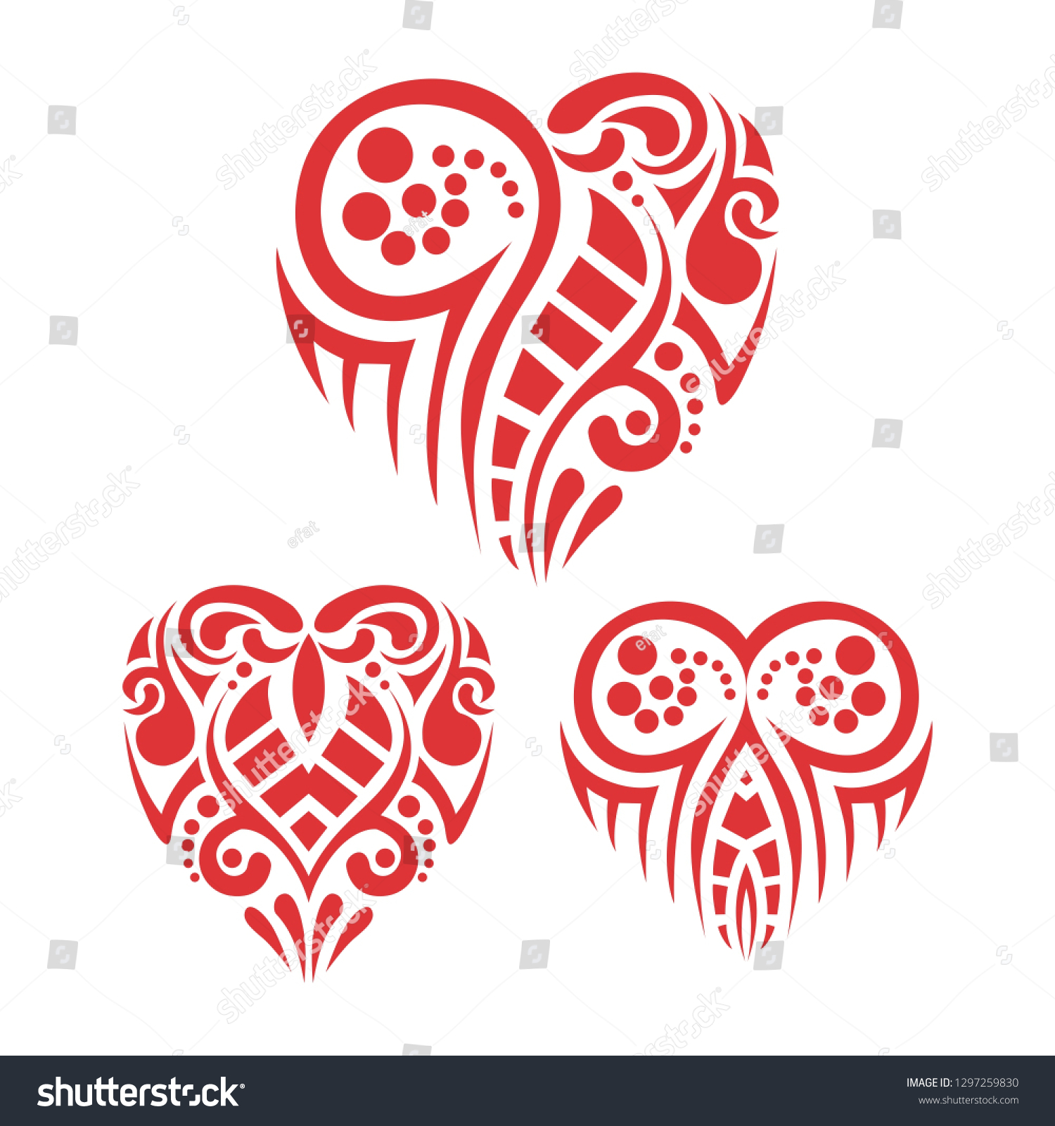 Tribal Heart Vector Stock Vector (Royalty Free) 1297259830