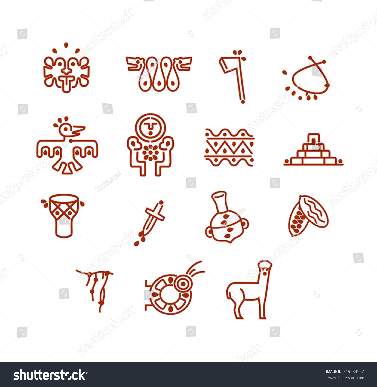 Tribal Icons Stock Vector (Royalty Free) 319584557