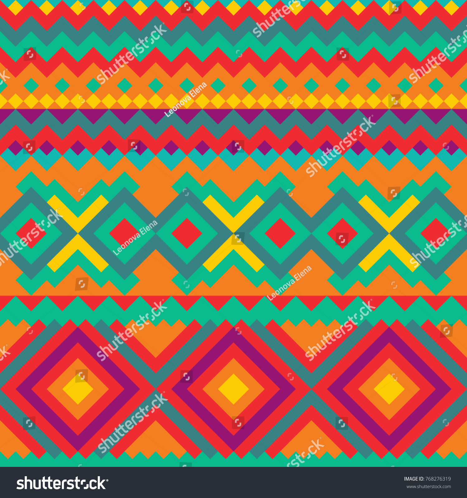 Tribal Mexican Seamless Pattern Stock Vector (Royalty Free) 768276319 ...