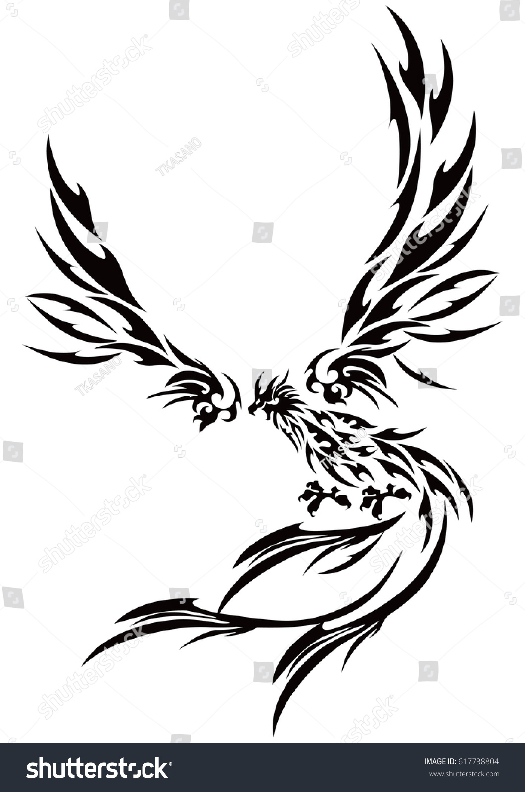Tribal Phoenix Stock Vector (Royalty Free) 617738804 | Shutterstock