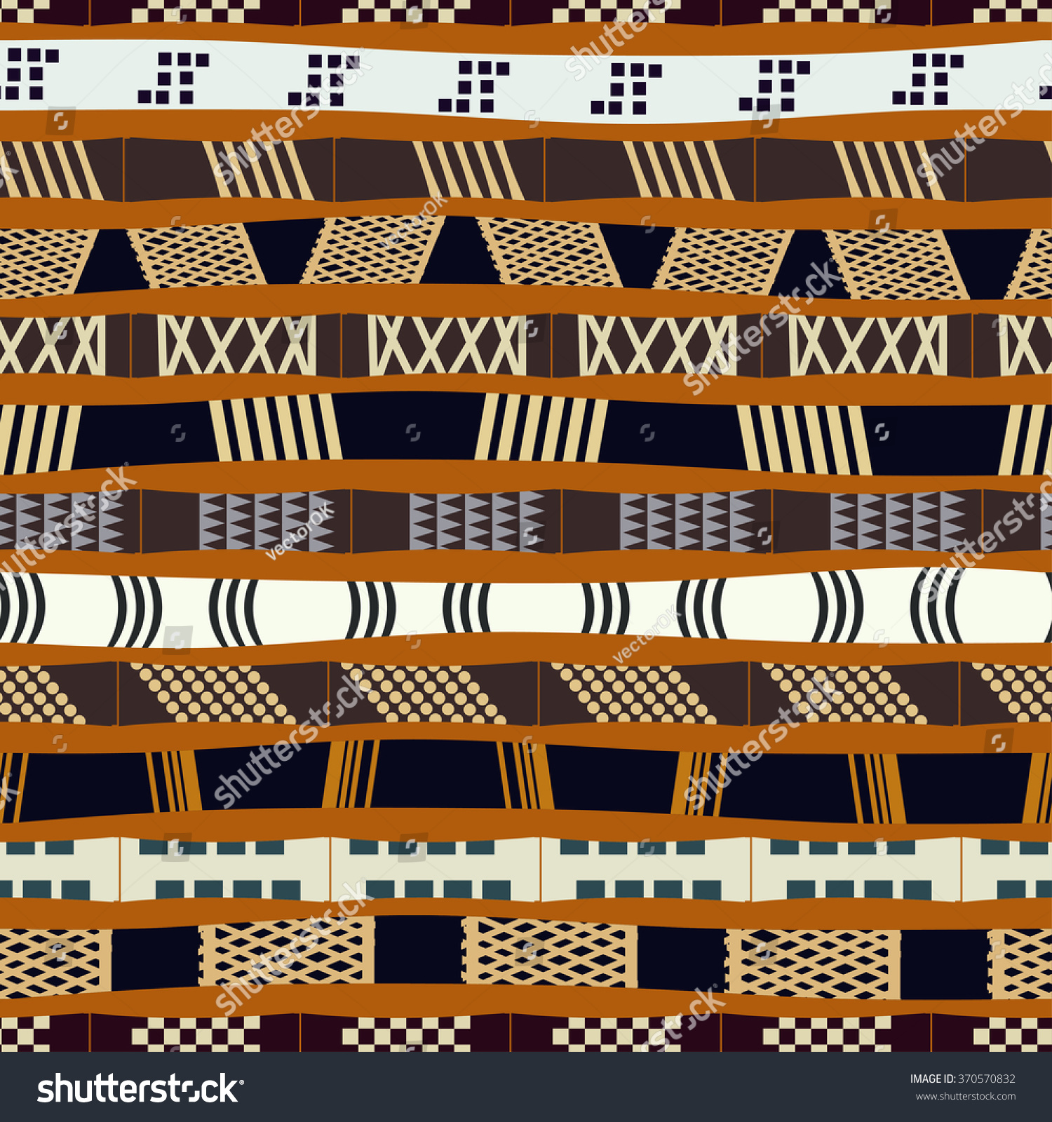 Tribal Seamless Pattern Colored Stripes Vector Stock Vector (Royalty ...