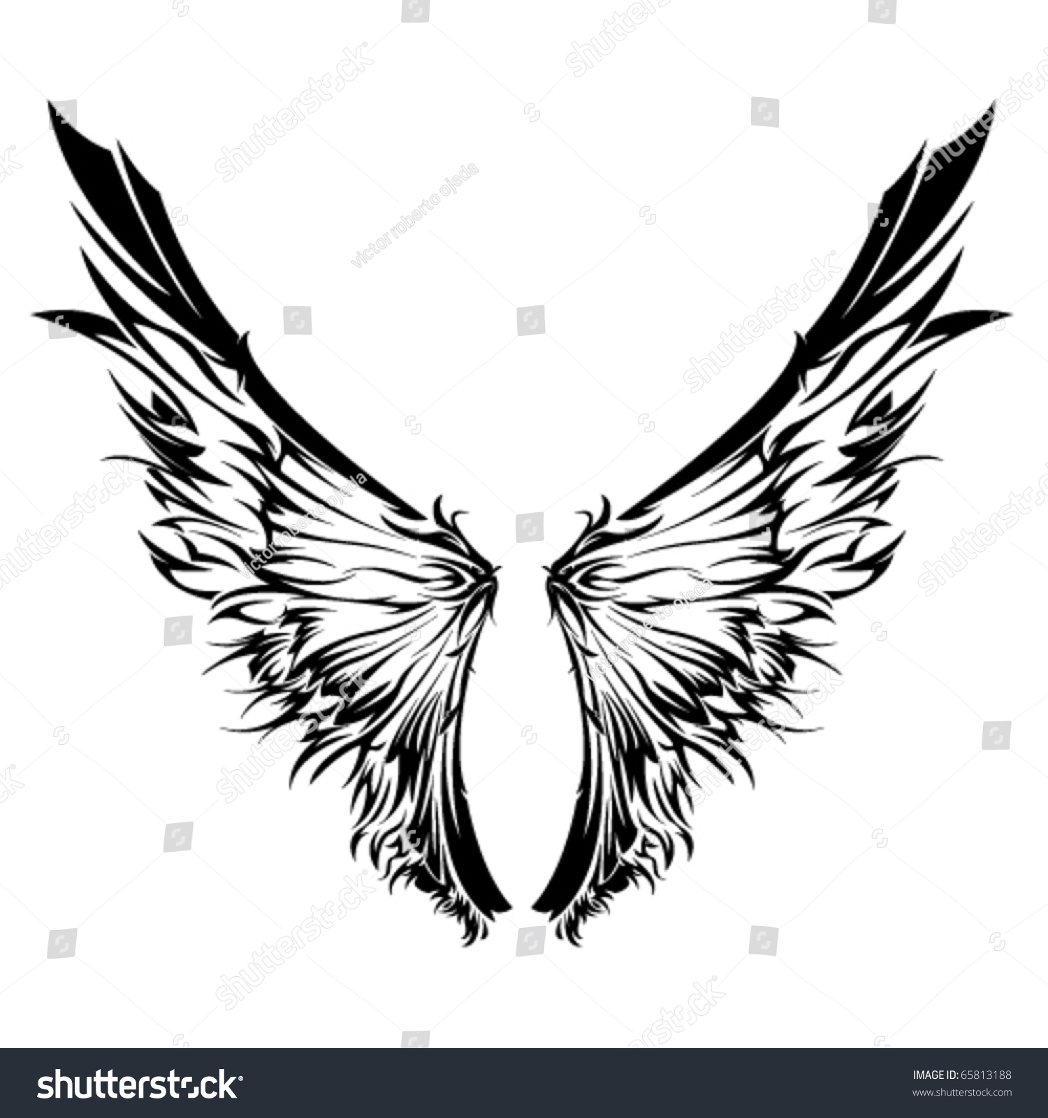 Tribal Wings Stock Vector 65813188 - Shutterstock