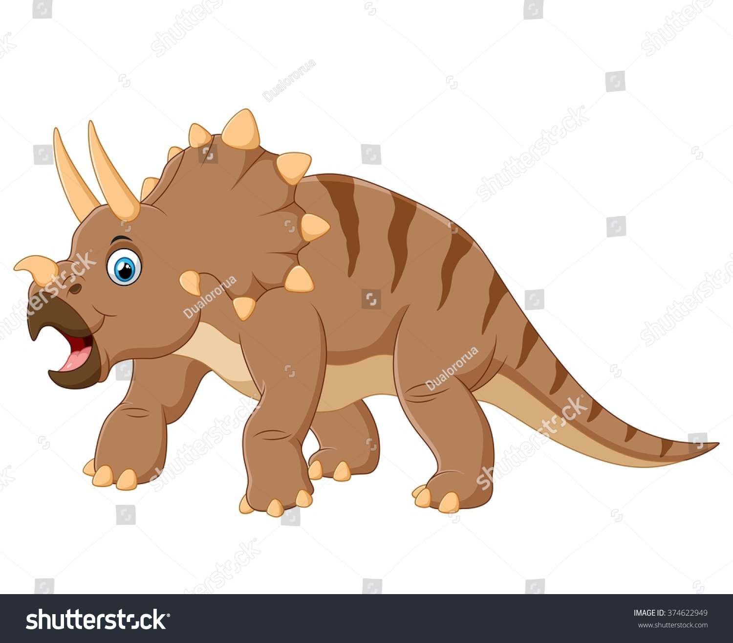 Triceratops Cartoon Stock Vector (Royalty Free) 374622949 | Shutterstock