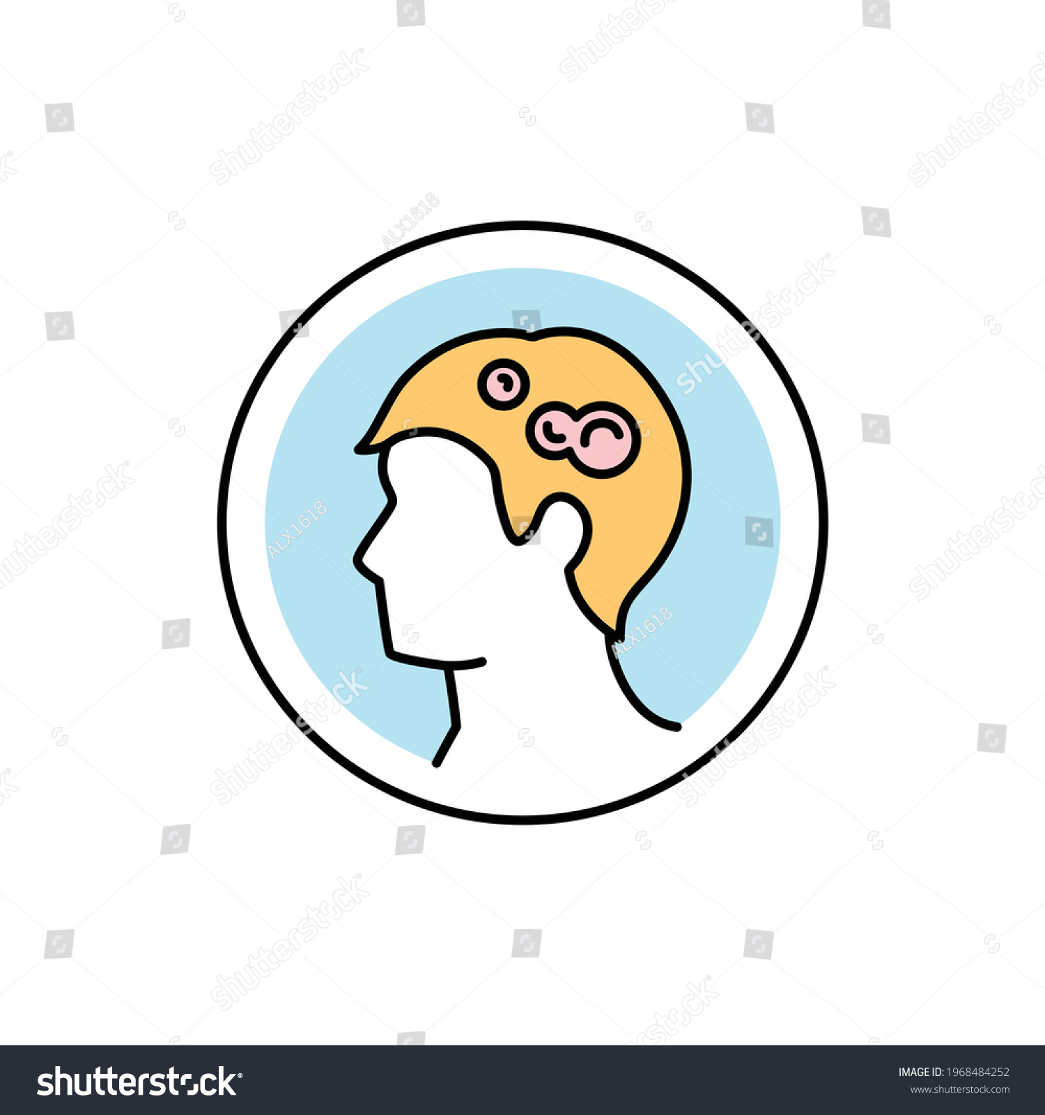 Trichophytosis Color Line Icon Dermatology Disease Stock Vector