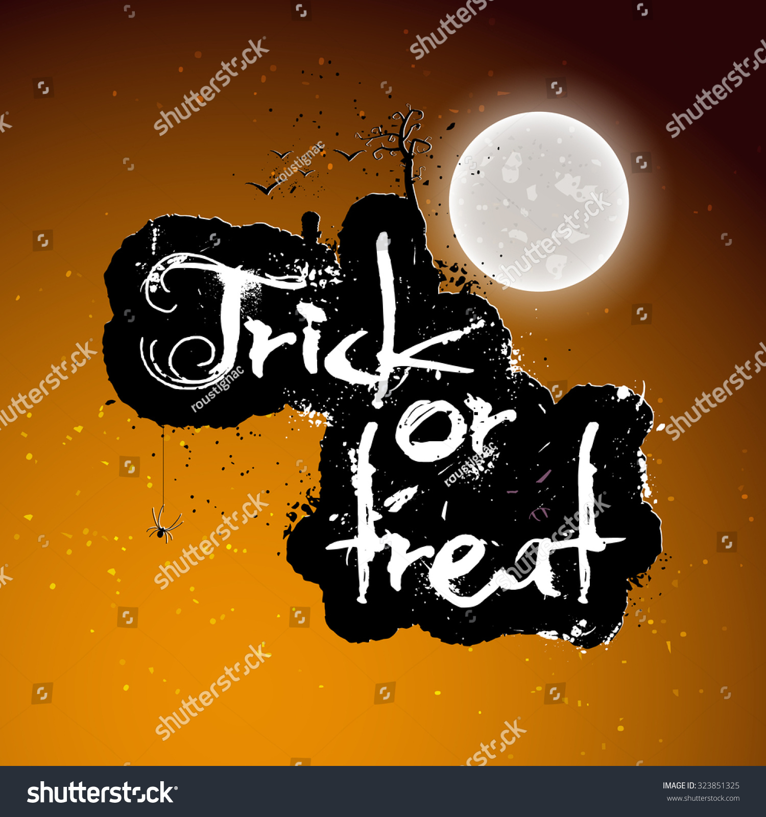 Trick Treat Message Design Background Stock Vector (Royalty Free) 323851325