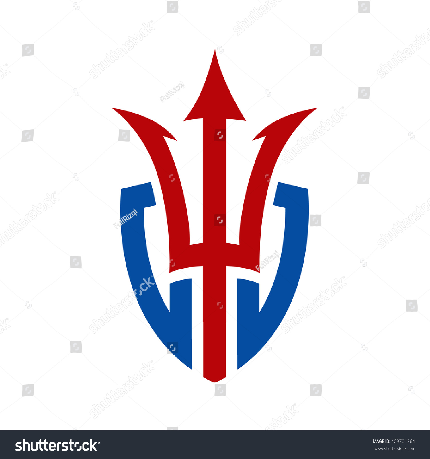 Trident Shield Logo Stock Vector (Royalty Free) 409701364