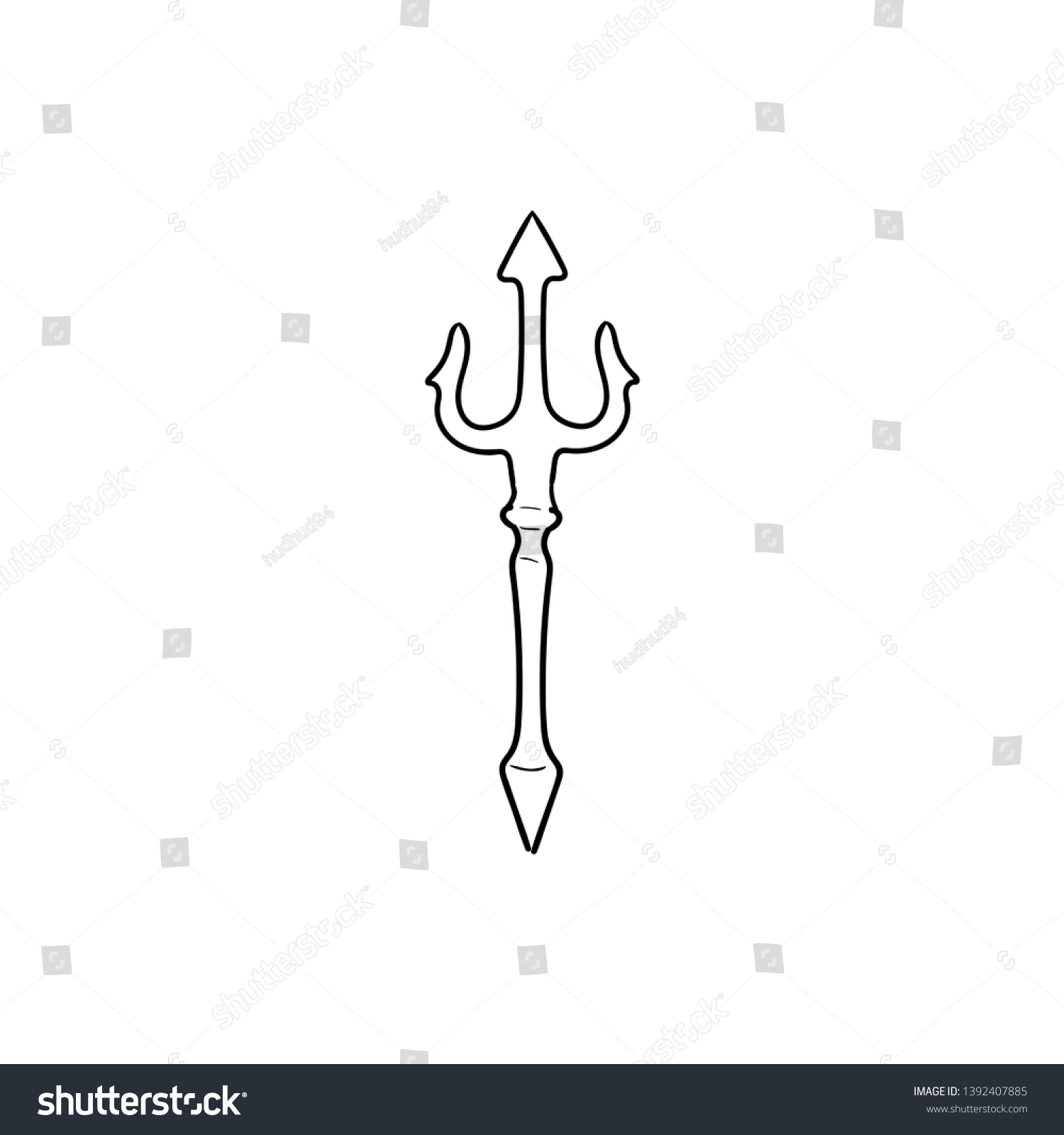 Trident Doodle Vector Icon Drawing Stock Vector (Royalty Free ...