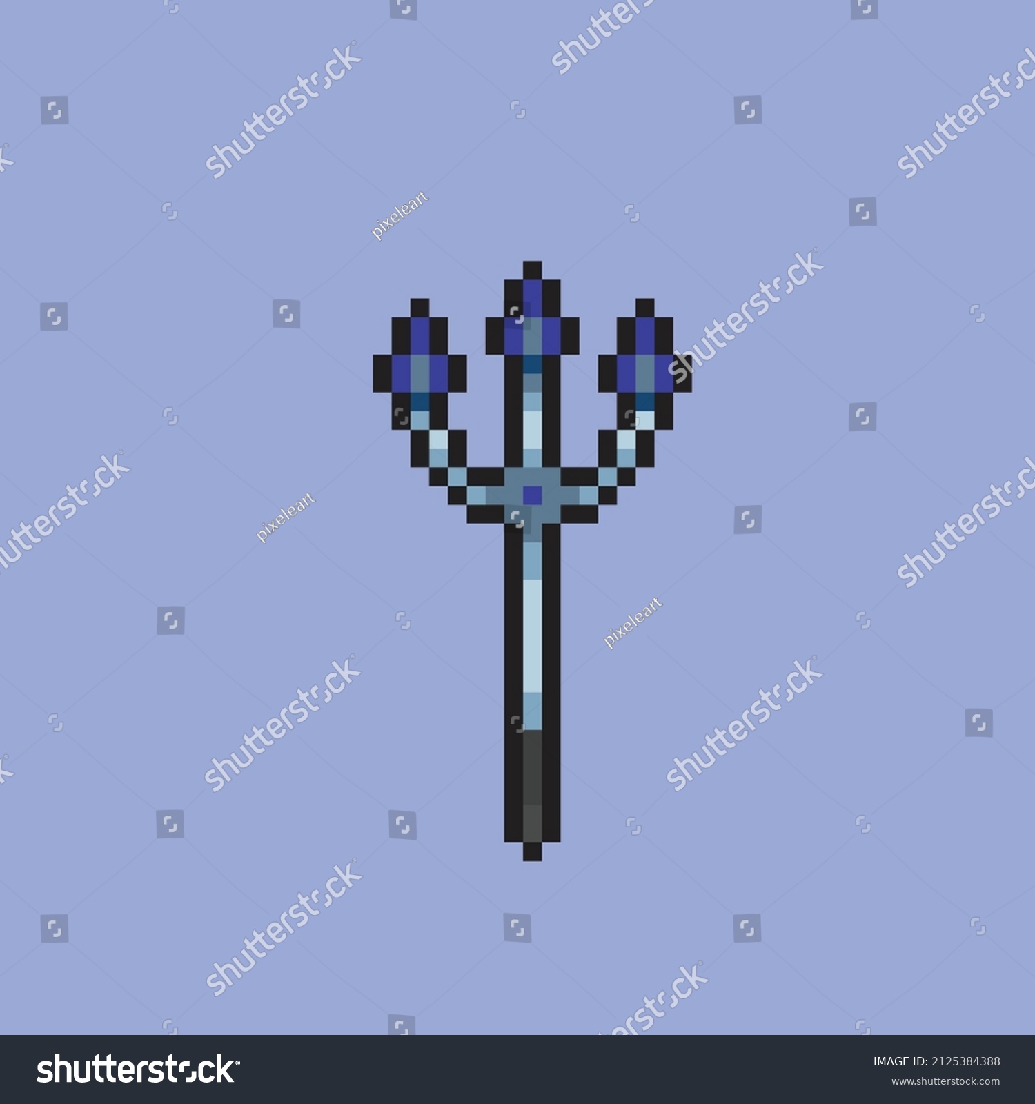 Trident Pixel Art Style Stock Vector (Royalty Free) 2125384388 ...