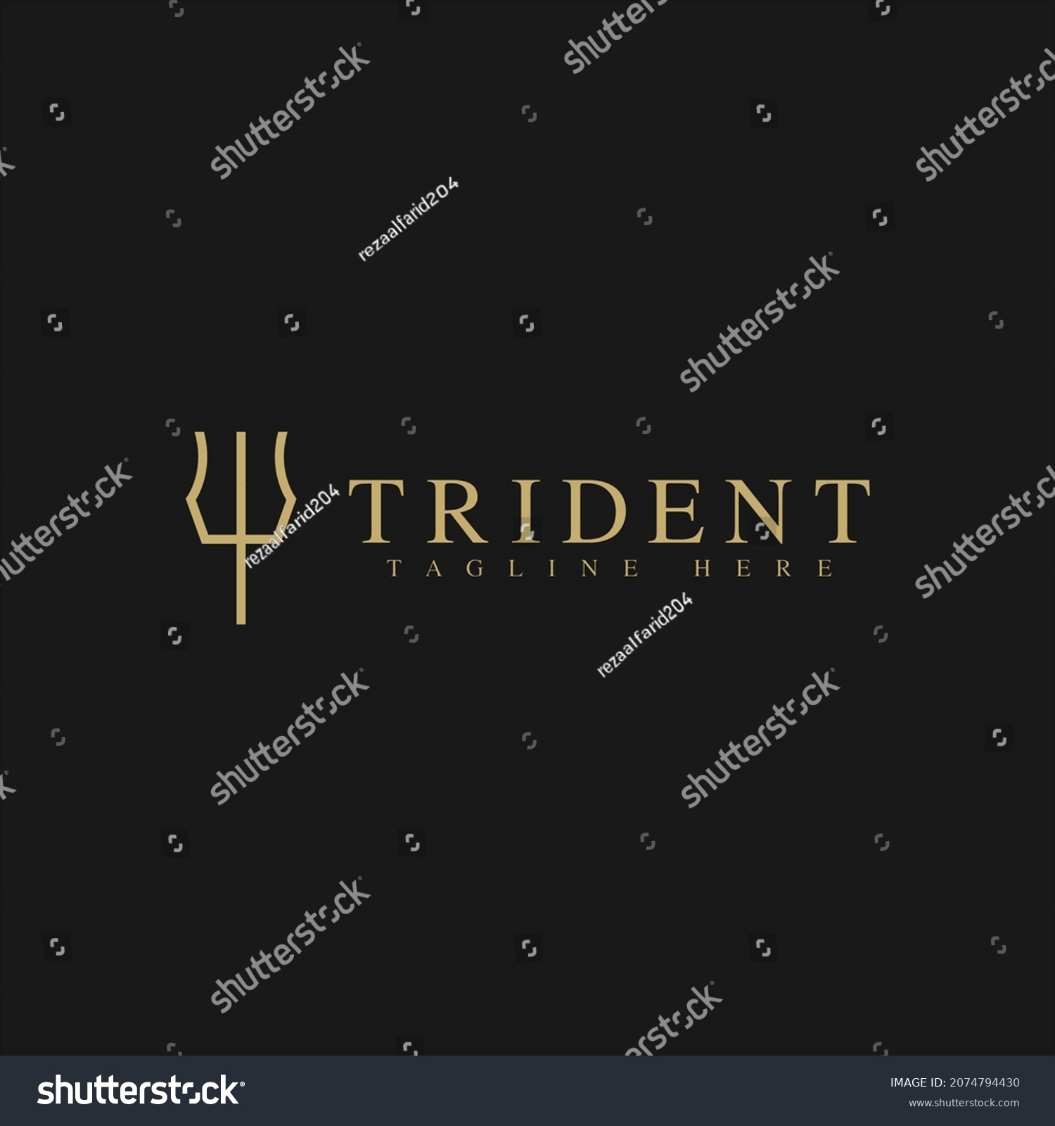Trident Logo Design Logo Template Stock Vector (Royalty Free ...