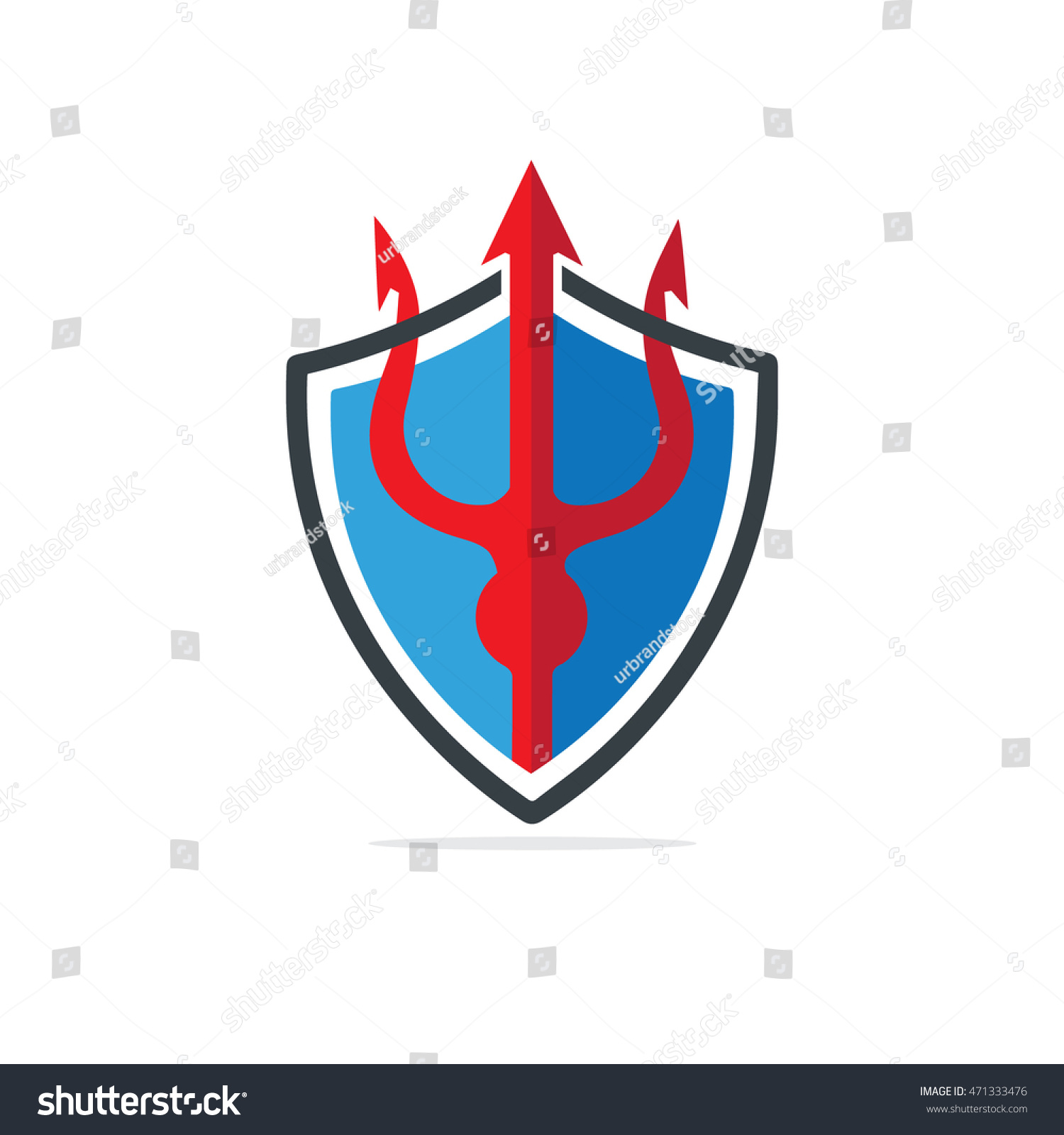 Trident Shield Design Template Logo Red Stock Vector (Royalty Free ...