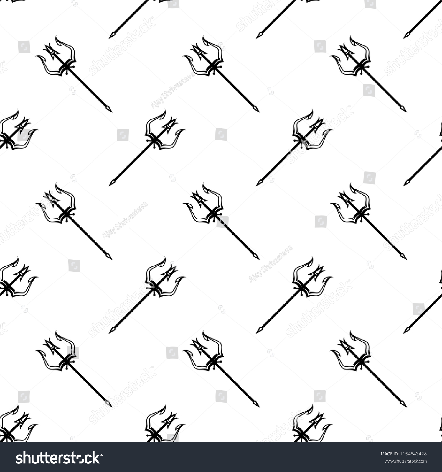 Trident Symbol Icon Seamless Pattern Vector Stock Vector (Royalty Free ...