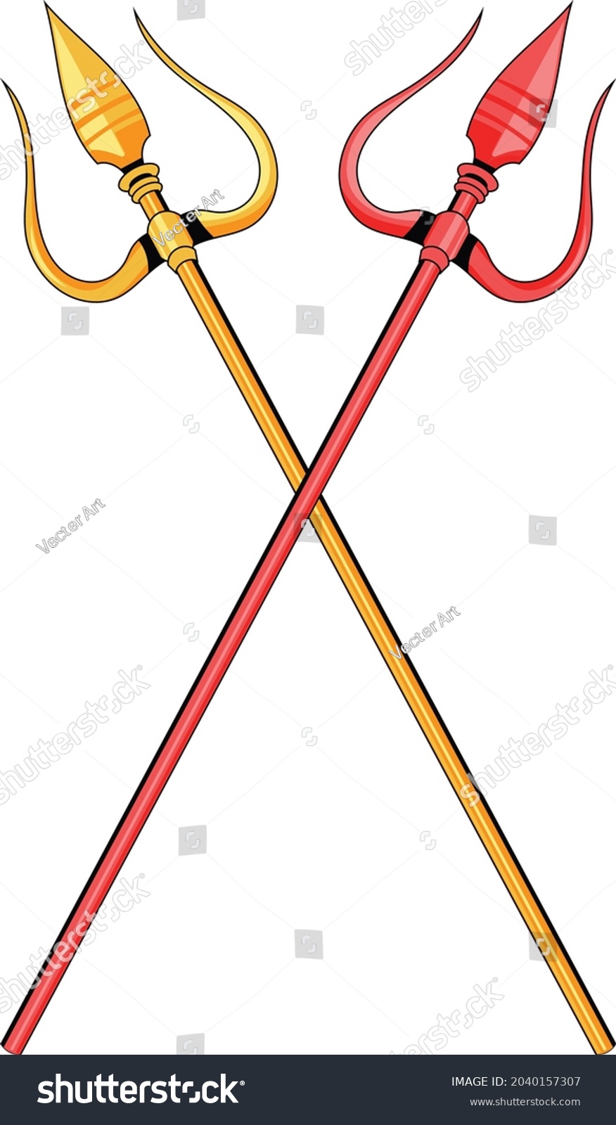 Trident Vector Art Illustration Stock Vector (Royalty Free) 2040157307 ...