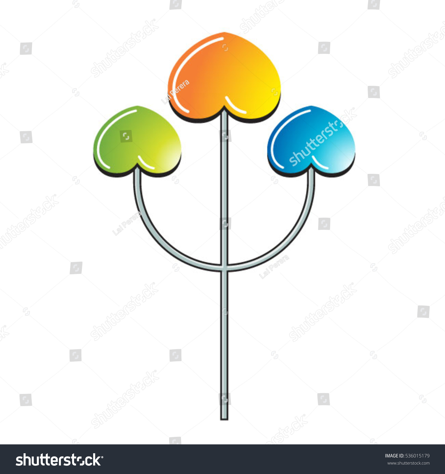 Trident Colorful Heartsvector Drawing Stock Vector (Royalty Free ...