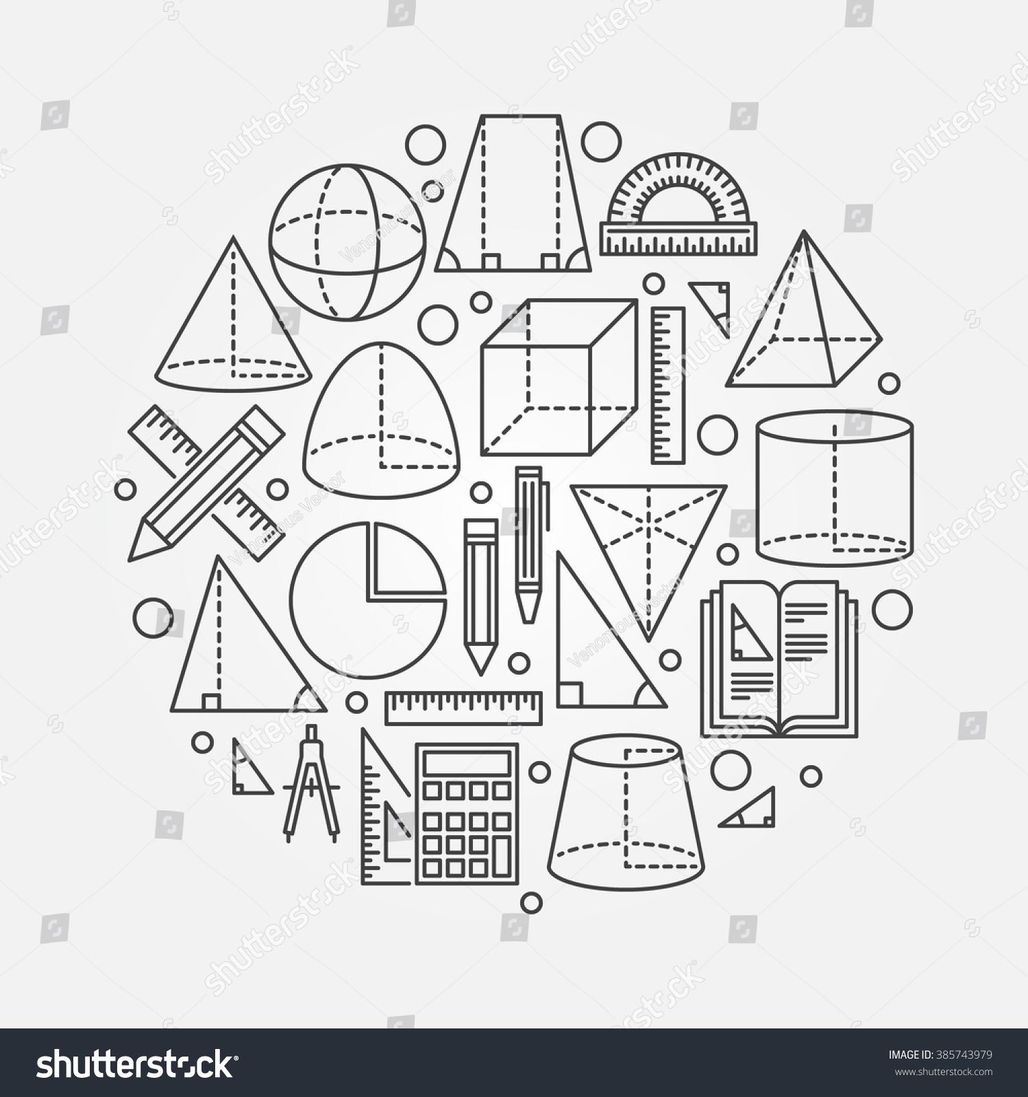 Trigonometry Geometry Illustration Vector Round Geometry Stock Vector ...