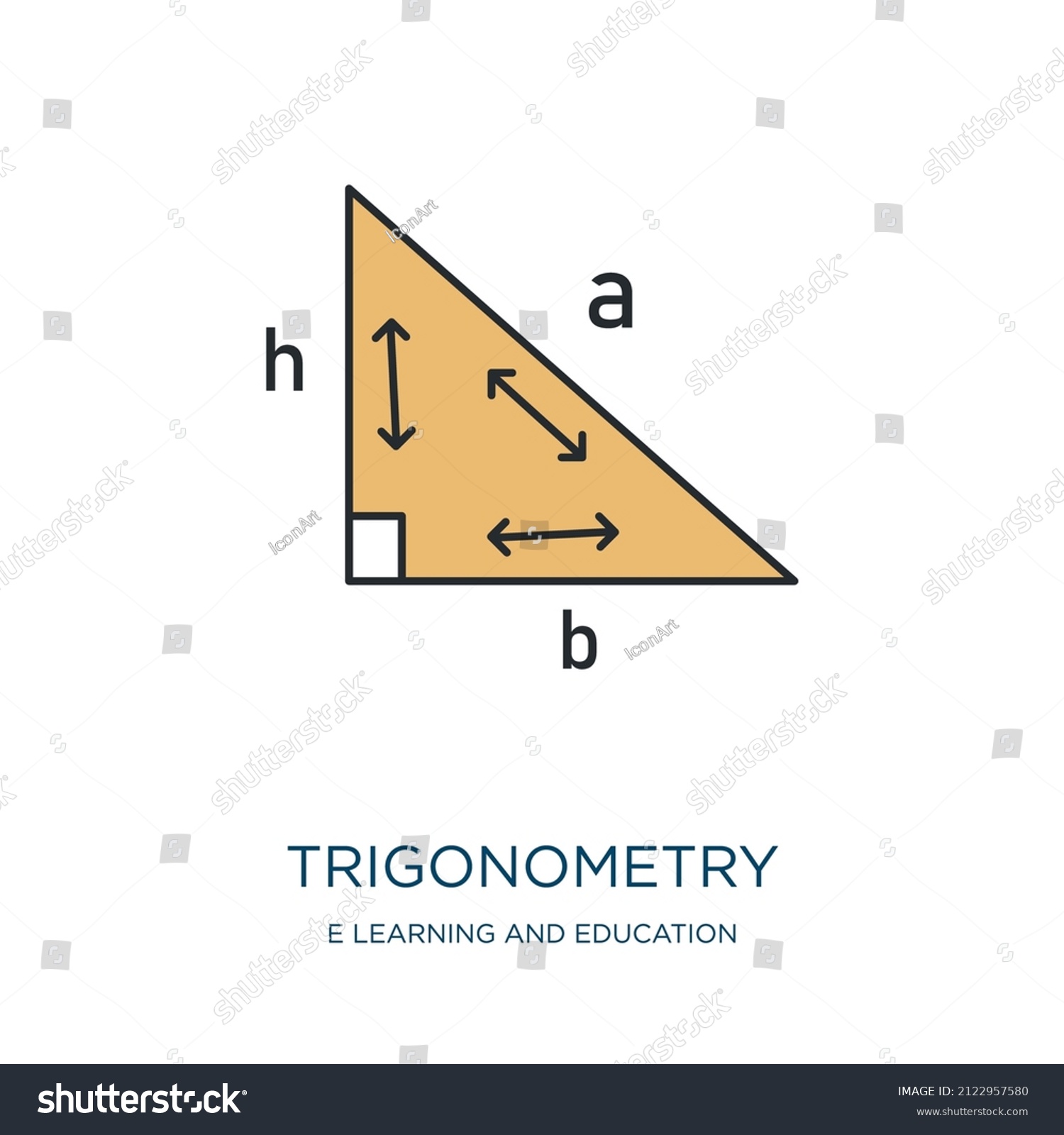 Trigonometry Icon E Learning Education Collection Stock Vector (Royalty ...