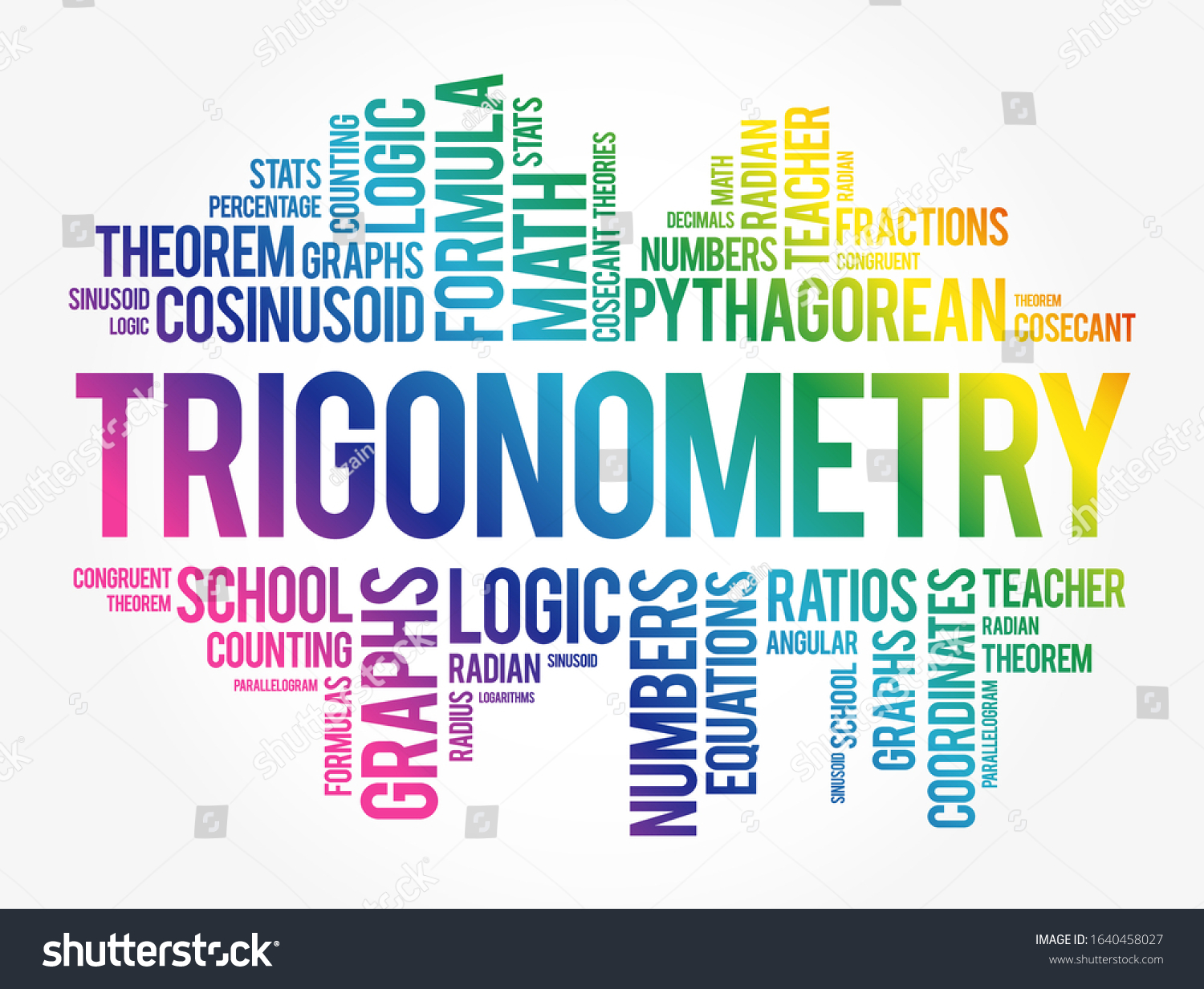 Trigonometry Word Cloud Collage Education Concept Stock Vector (Royalty ...