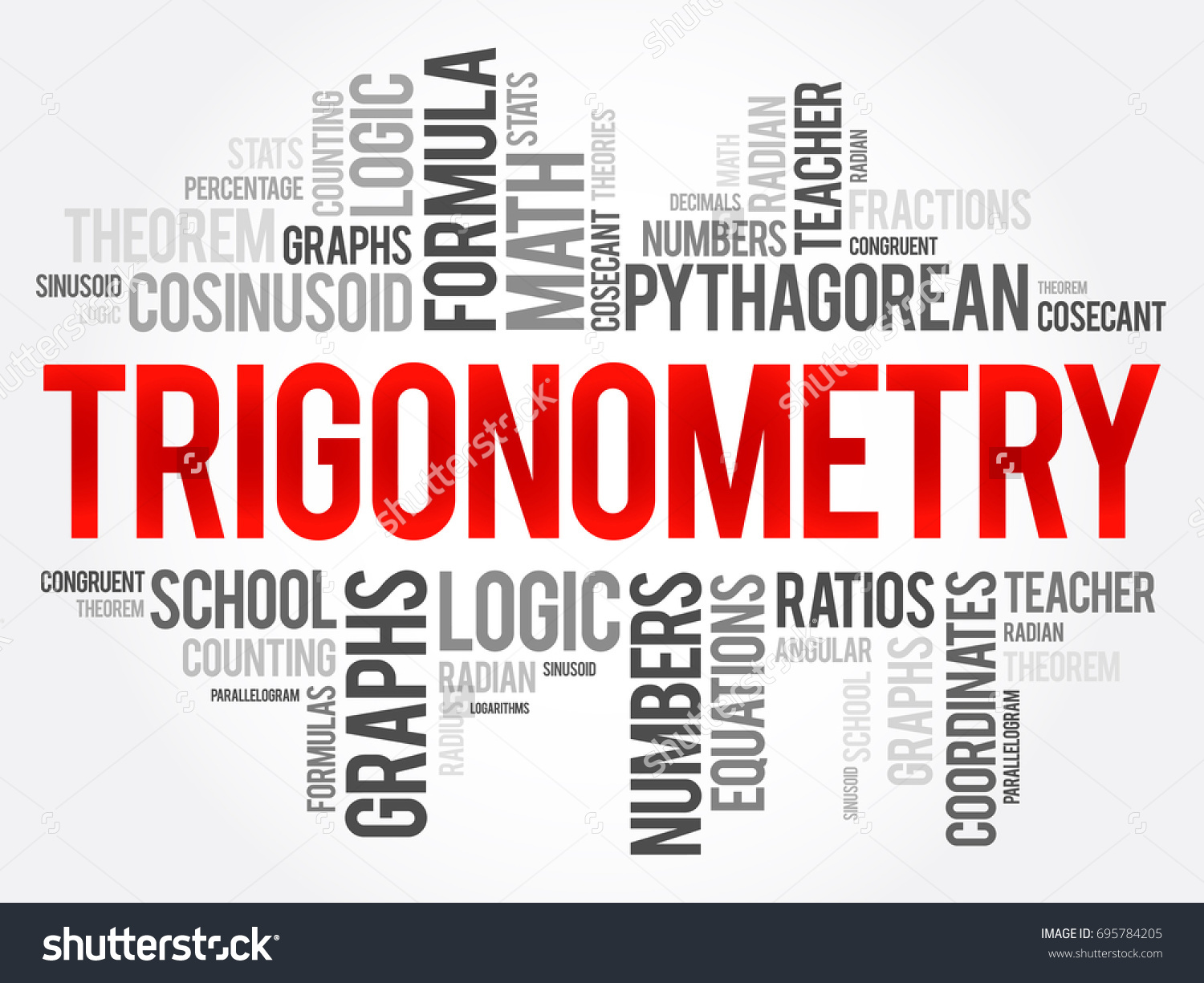 Trigonometry Word Cloud Collage Education Concept Stock Vector (Royalty ...