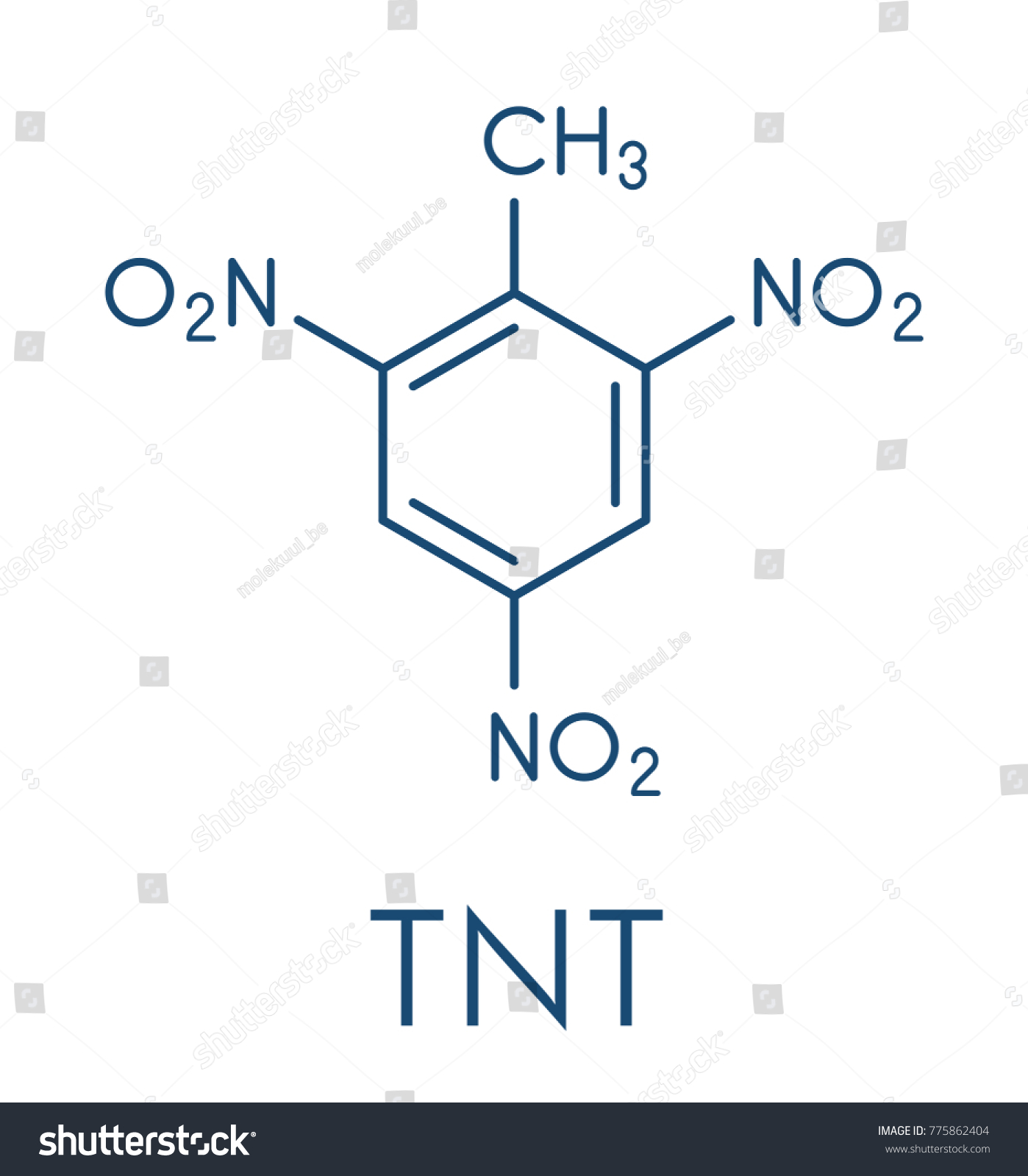 Trinitrotoluene Tnt High Explosive Molecule Skeletal Stock-vektor ...