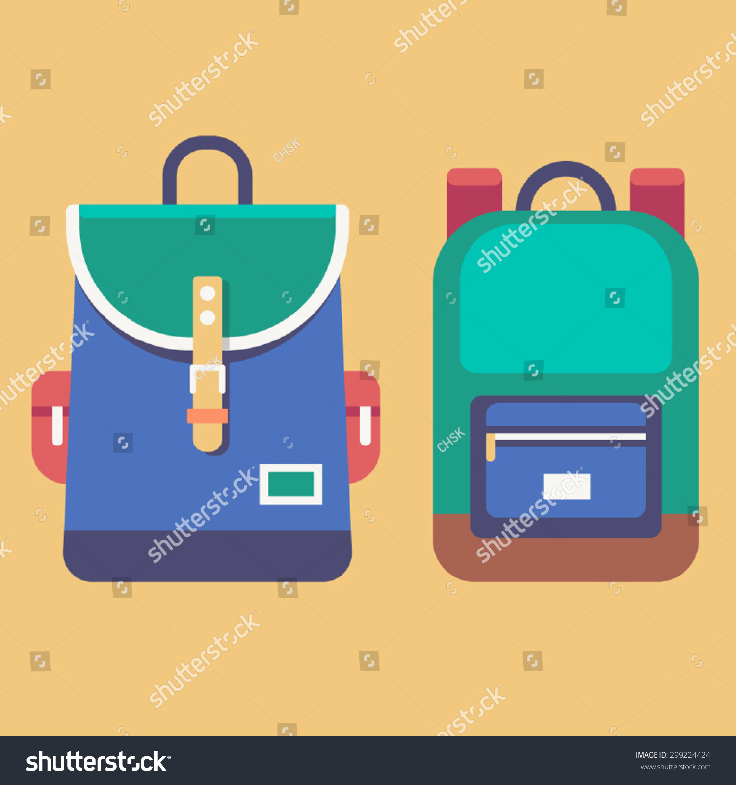 Trip Backpacks Vectorlayered Eps 100 Vector Stock Vector (Royalty Free ...