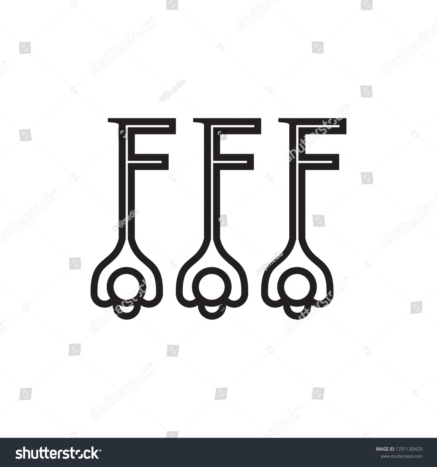 Triple F Key Logo Design Vector Stock Vector (Royalty Free) 1701130429