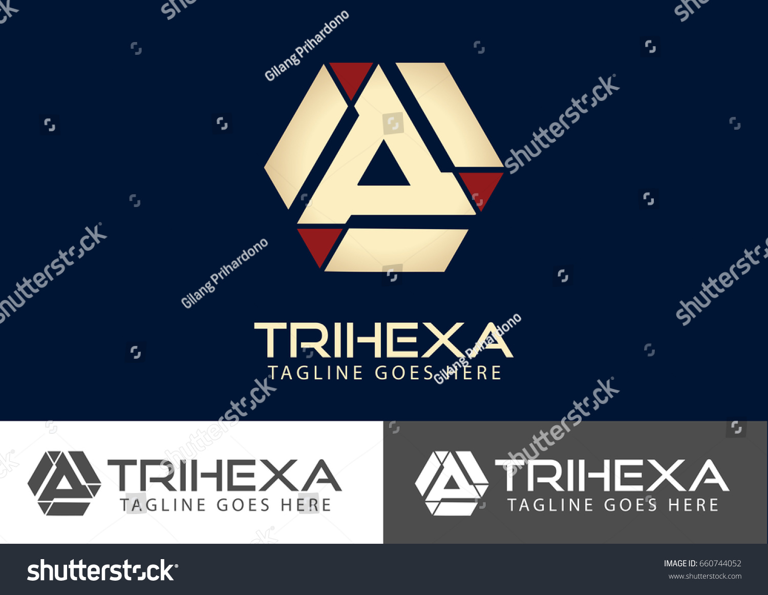 Triple Hexa Logo Template Design Vector Stock Vector (Royalty Free ...
