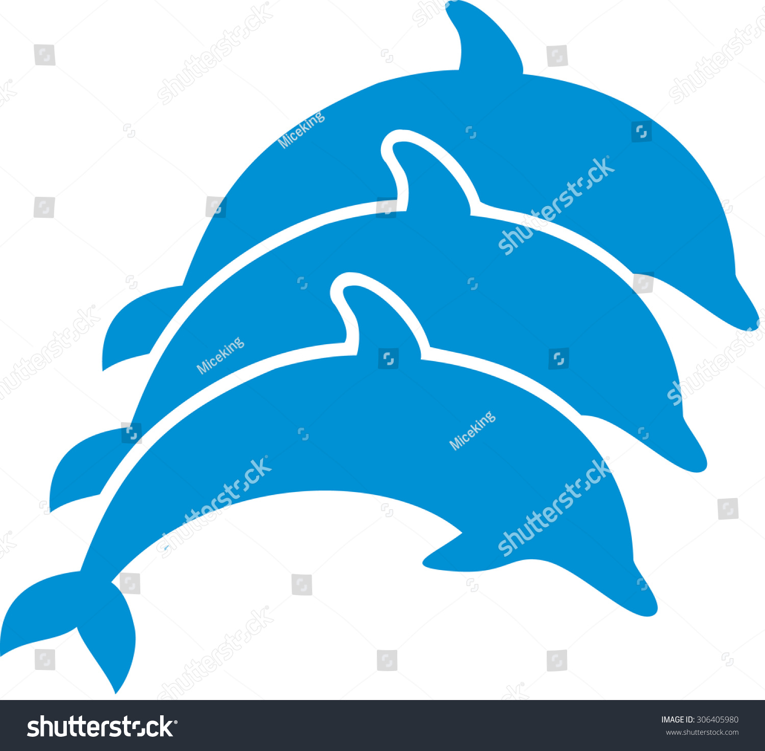 Tripple Dolphin Symbol Stock Vector (Royalty Free) 306405980 | Shutterstock