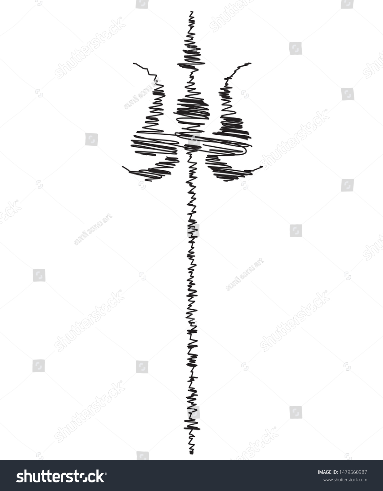 Trishul Vector Draw Design Art Stock Vector (Royalty Free) 1479560987