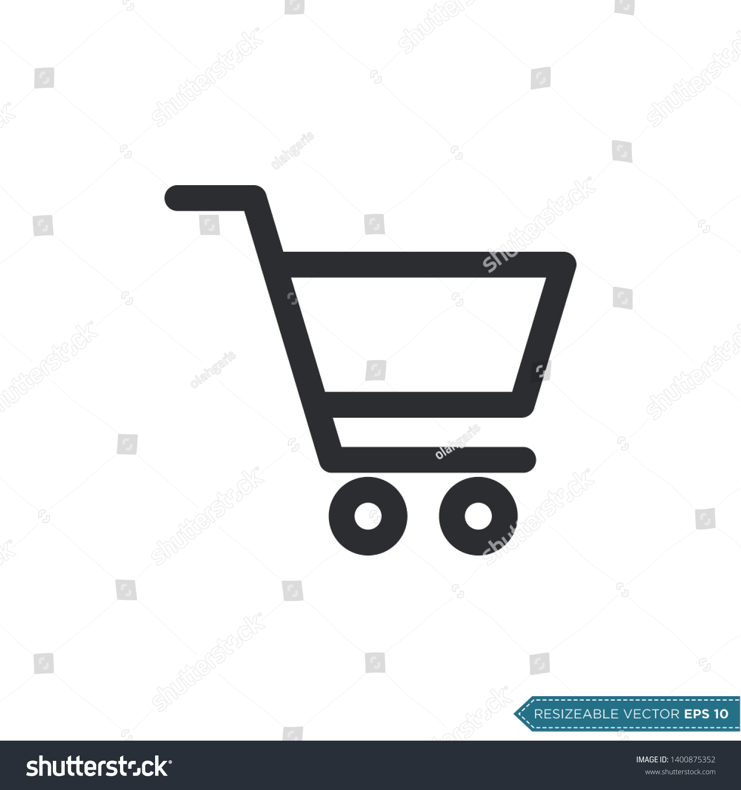 Trolley Cart Icon Vector Template Flat Stock Vector (Royalty Free ...