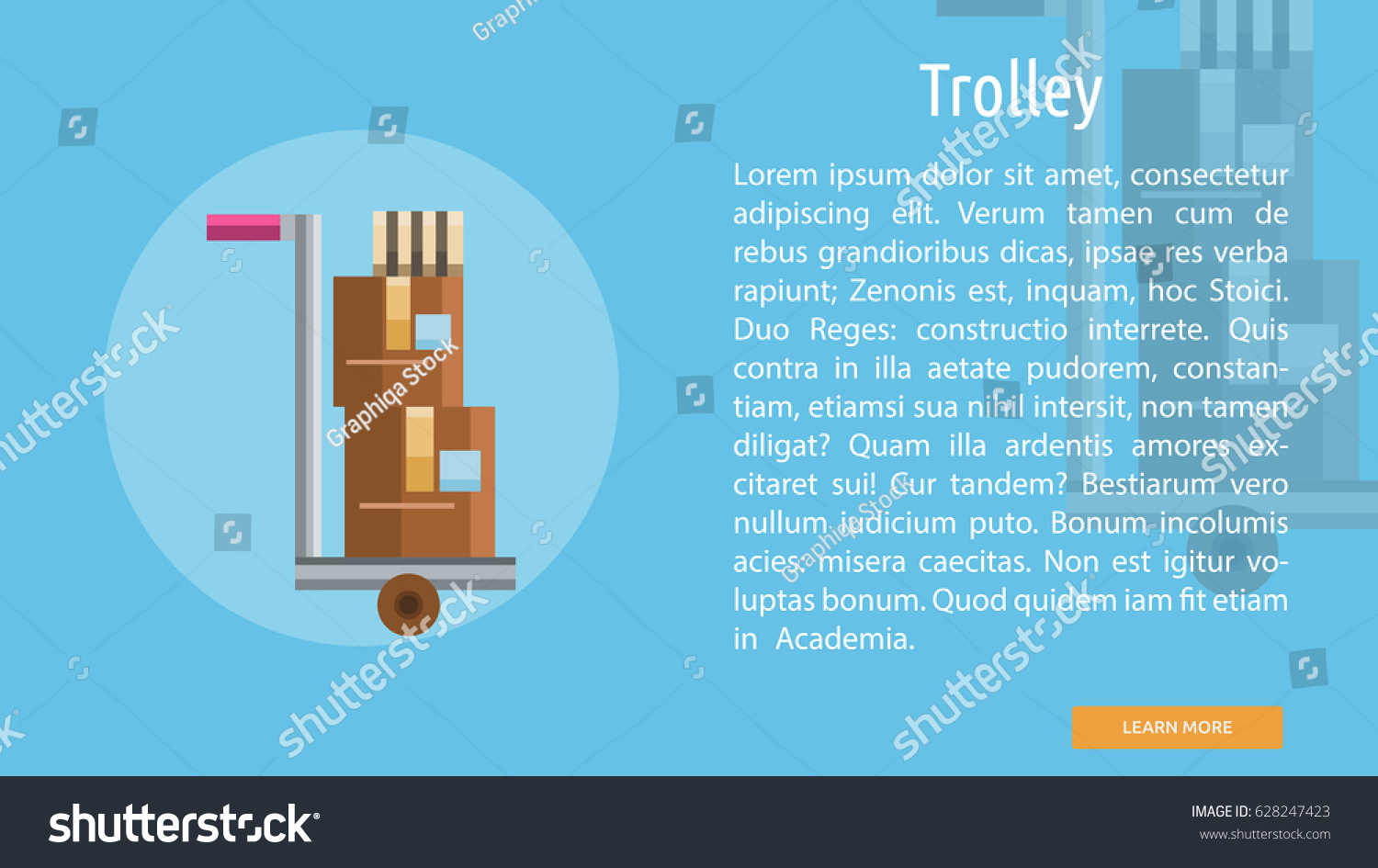 Trolley Conceptual Banner Stock Vector (Royalty Free) 628247423