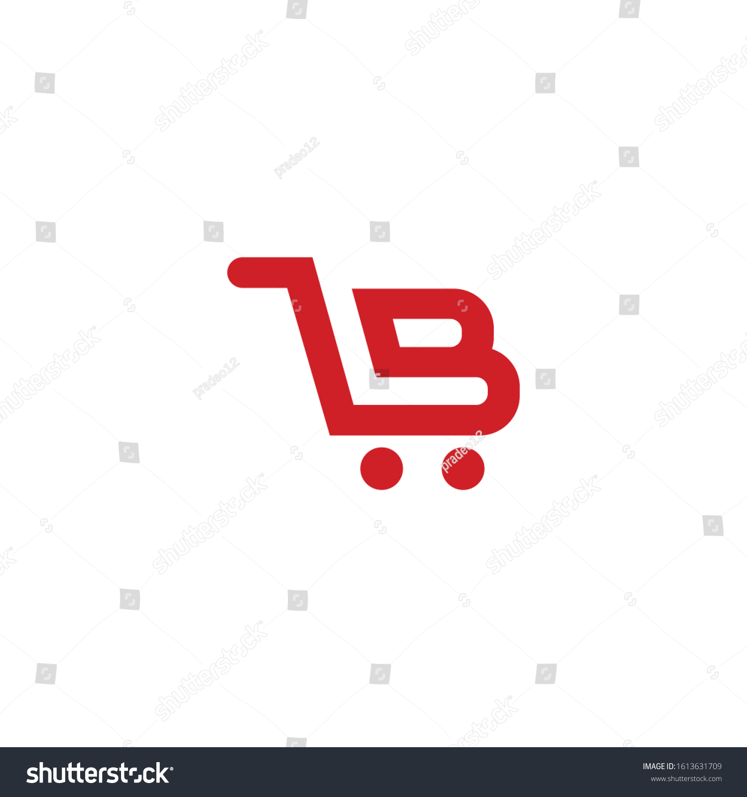 Trolley Letter B Logo Design Vector Stock Vector (Royalty Free) 1613631709