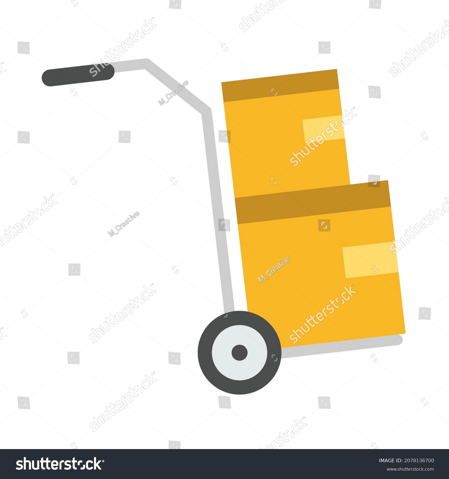 Trolley Boxes Flat Clipart Vector Illustration Stock Vector (Royalty ...